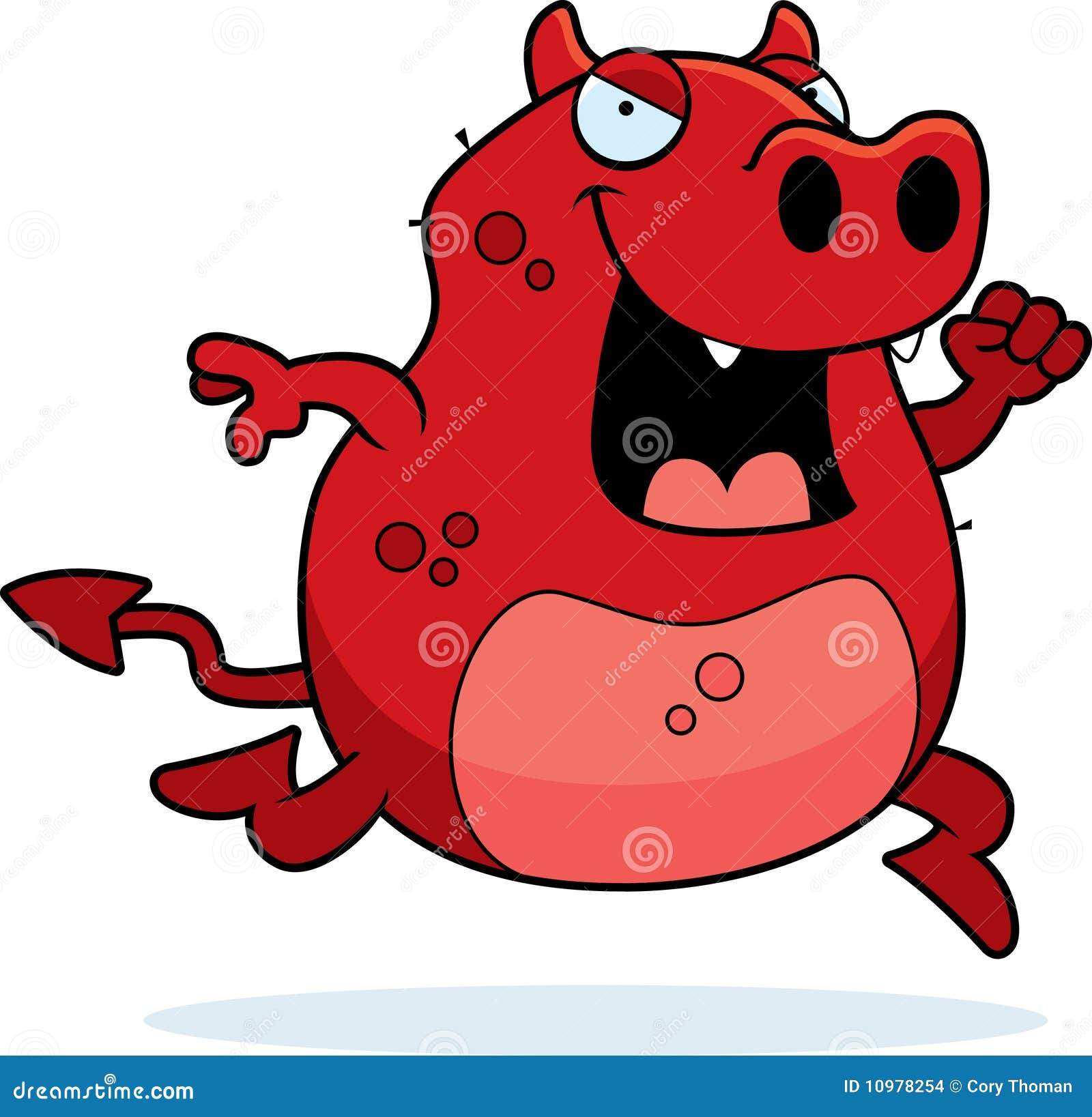 Devil Running stock vector. Illustration of mean, cartoon - 10978254