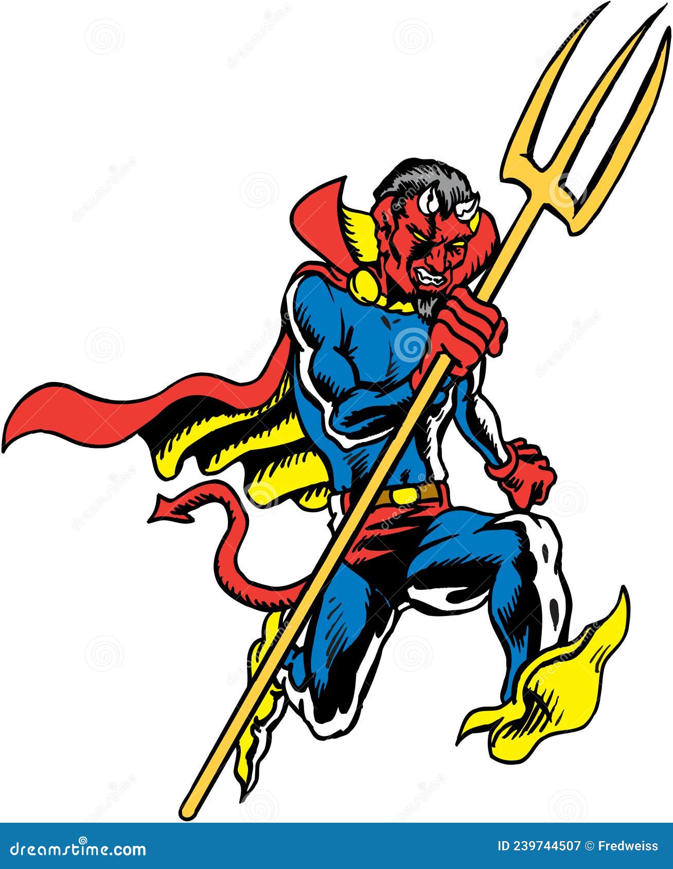 Devil Running Vector Illustration Stock Vector - Illustration of ...