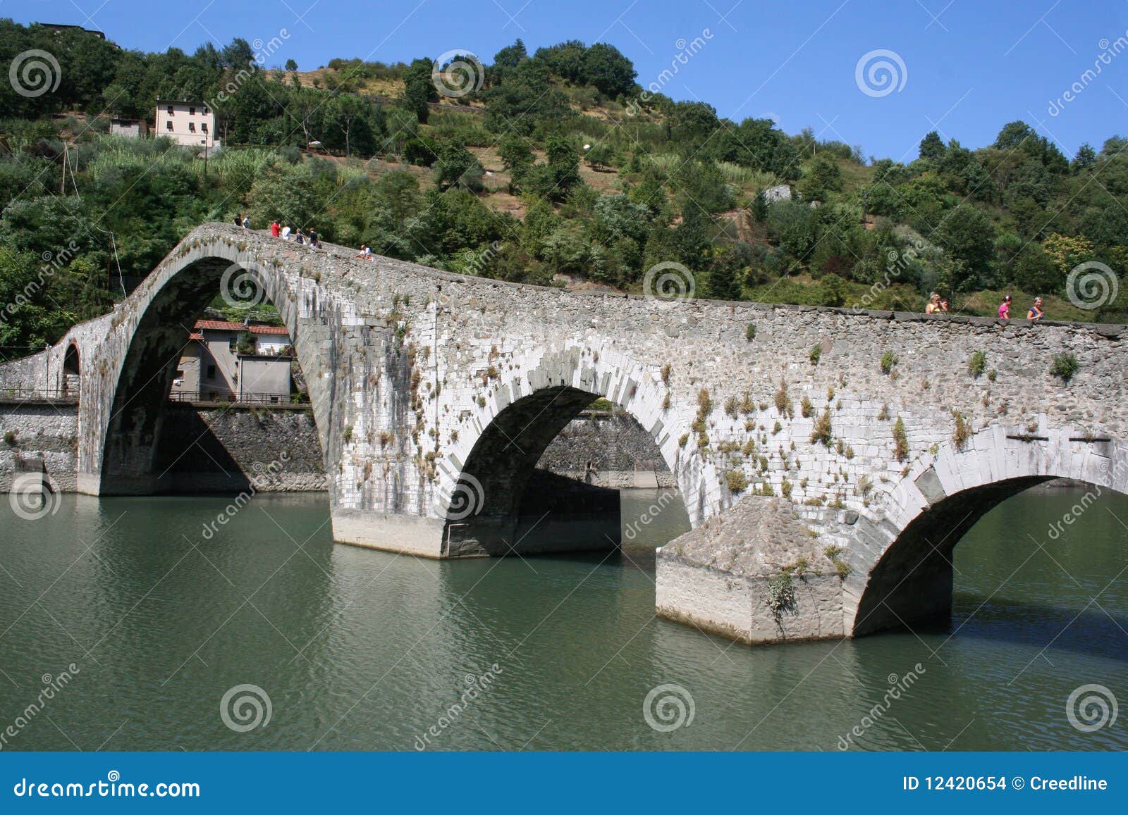 Devil S Bridge, Borgo a Mozzano, Garfagnana Stock Photo - Image of ...