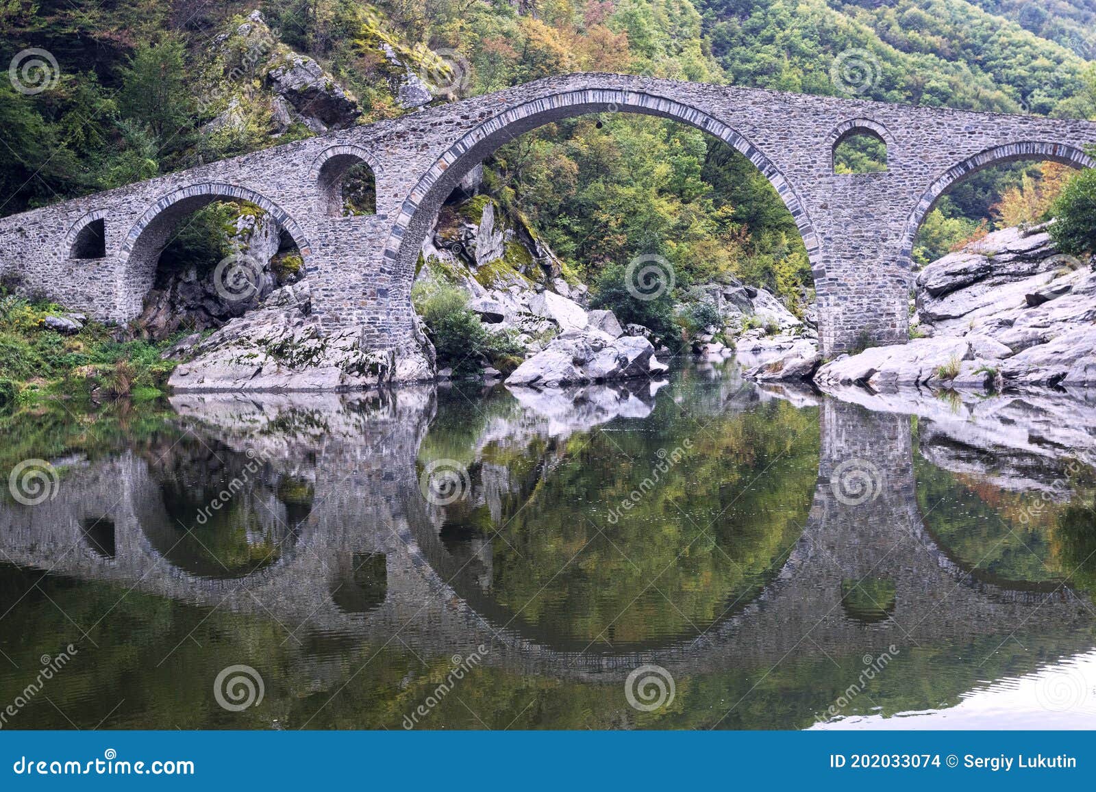 Devil`s Bridge is Three-arched Bridge Over the Arda River, Bulgaria ...