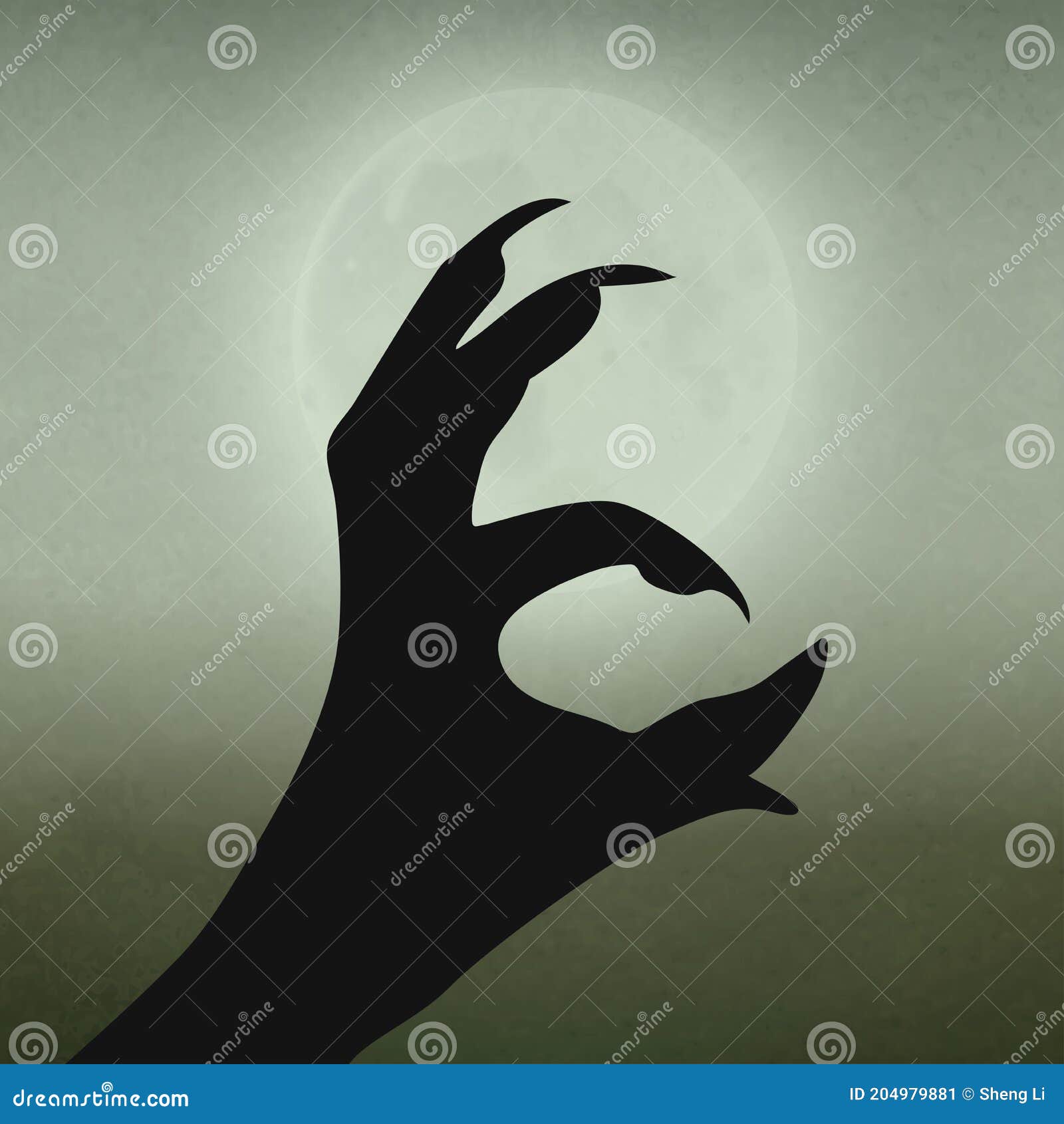 A Devil`s Claws Under the Moonlight Illustration Stock Vector ...