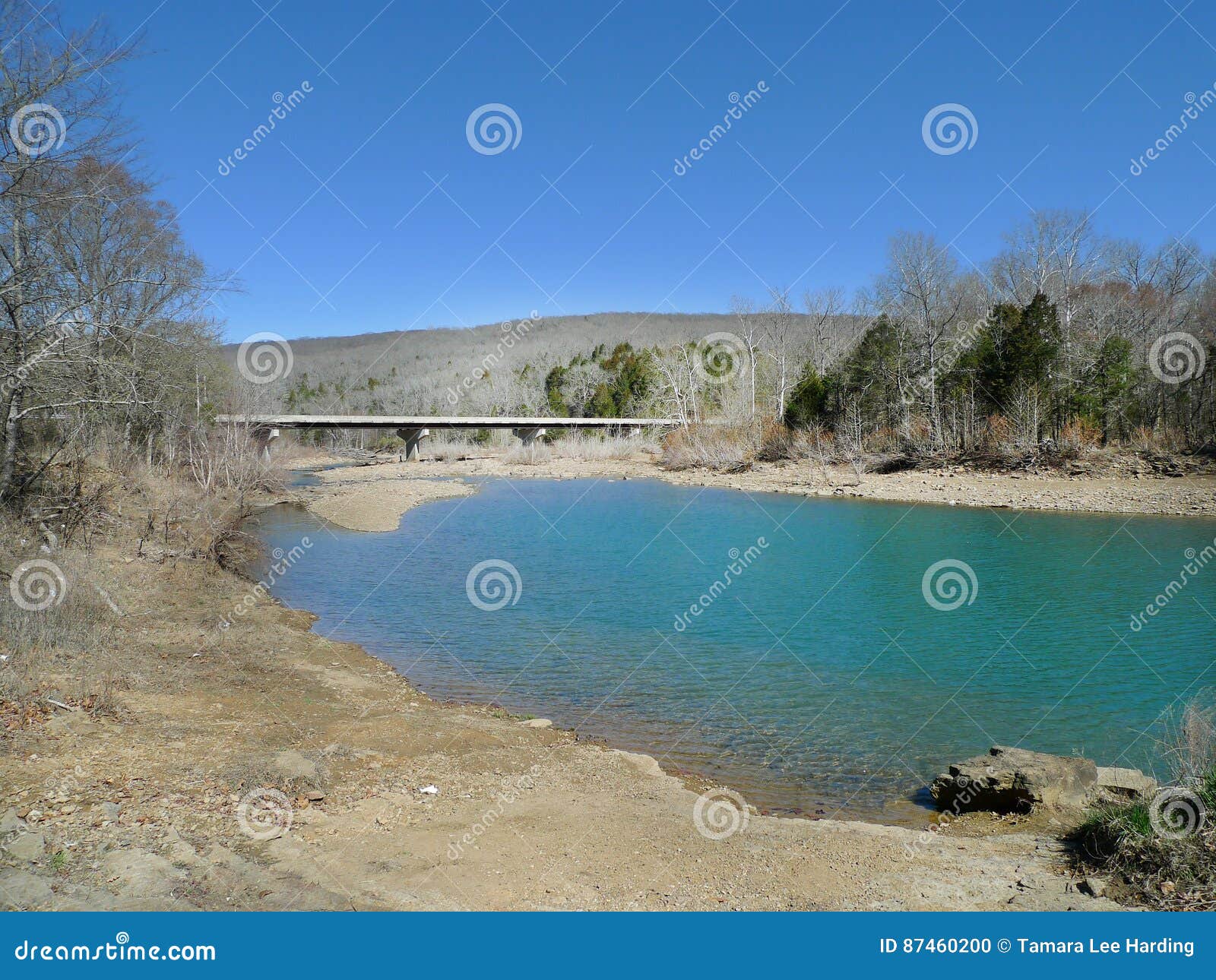 Devil`s Den State Park, Arkansas Blue Water and Bridge Stock Photo ...