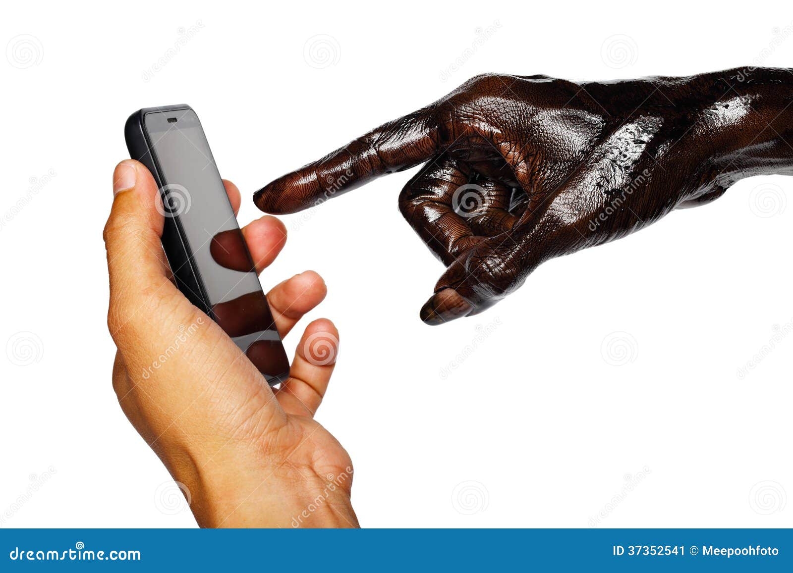 Devil S Hand Pressing Human S Smart Phone Stock Image - Image of ...