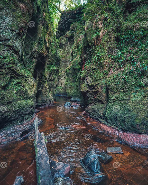 Devil s Pulpit, Scotland stock image. Image of stream - 293740143