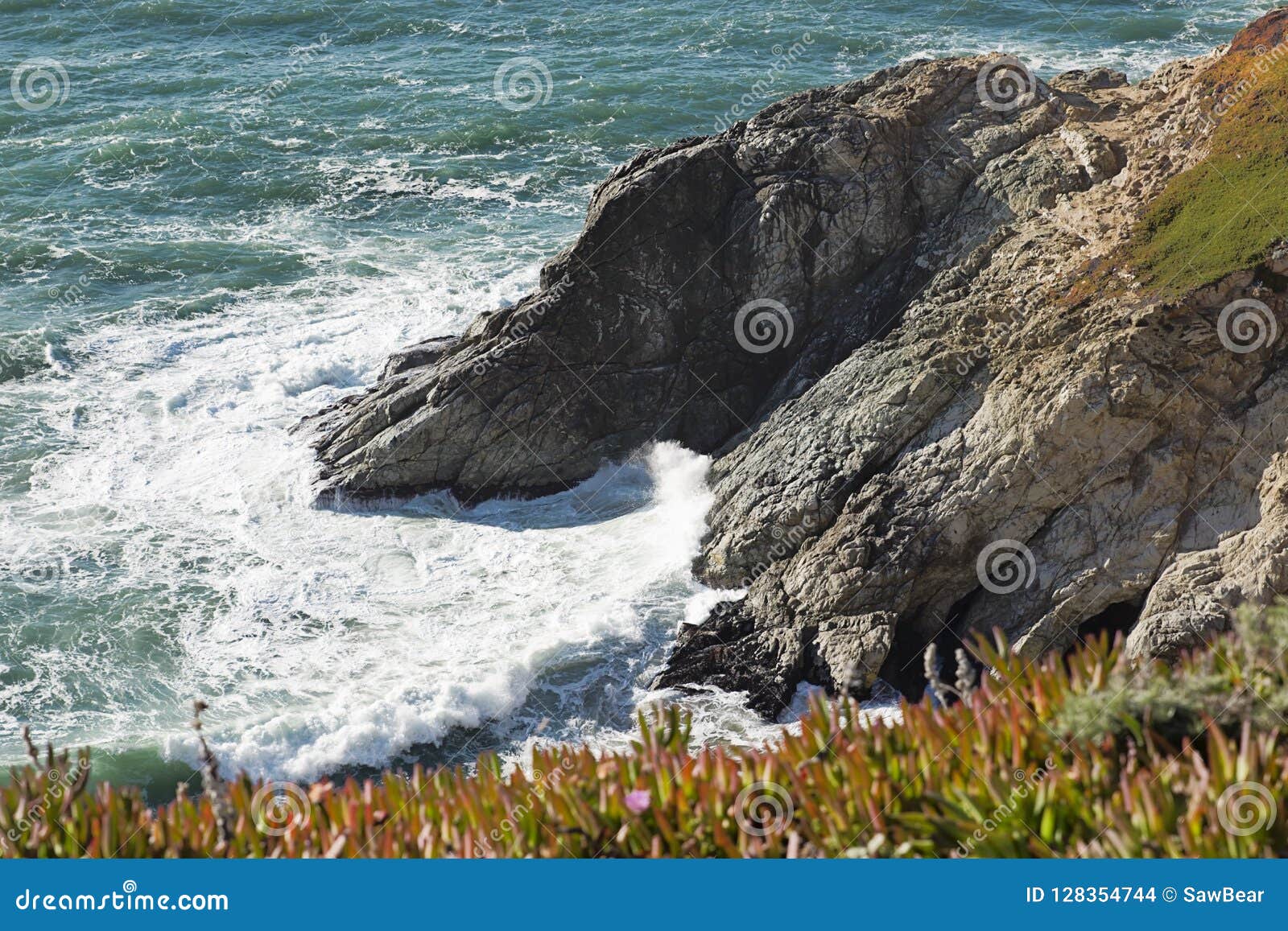 Devil`s Slide Cliffs in Pacifica, California Stock Photo - Image of ...