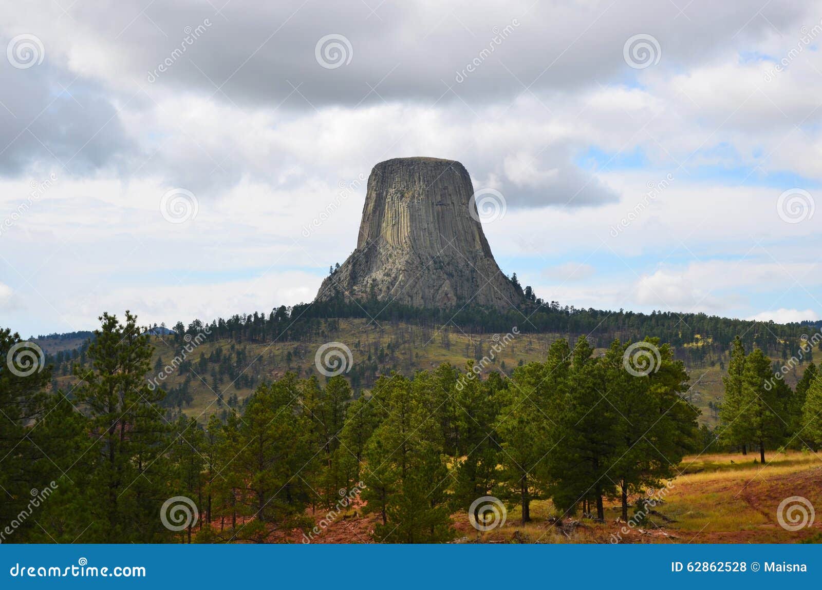 Devil s tower view stock photo. Image of monument, attraction - 62862528