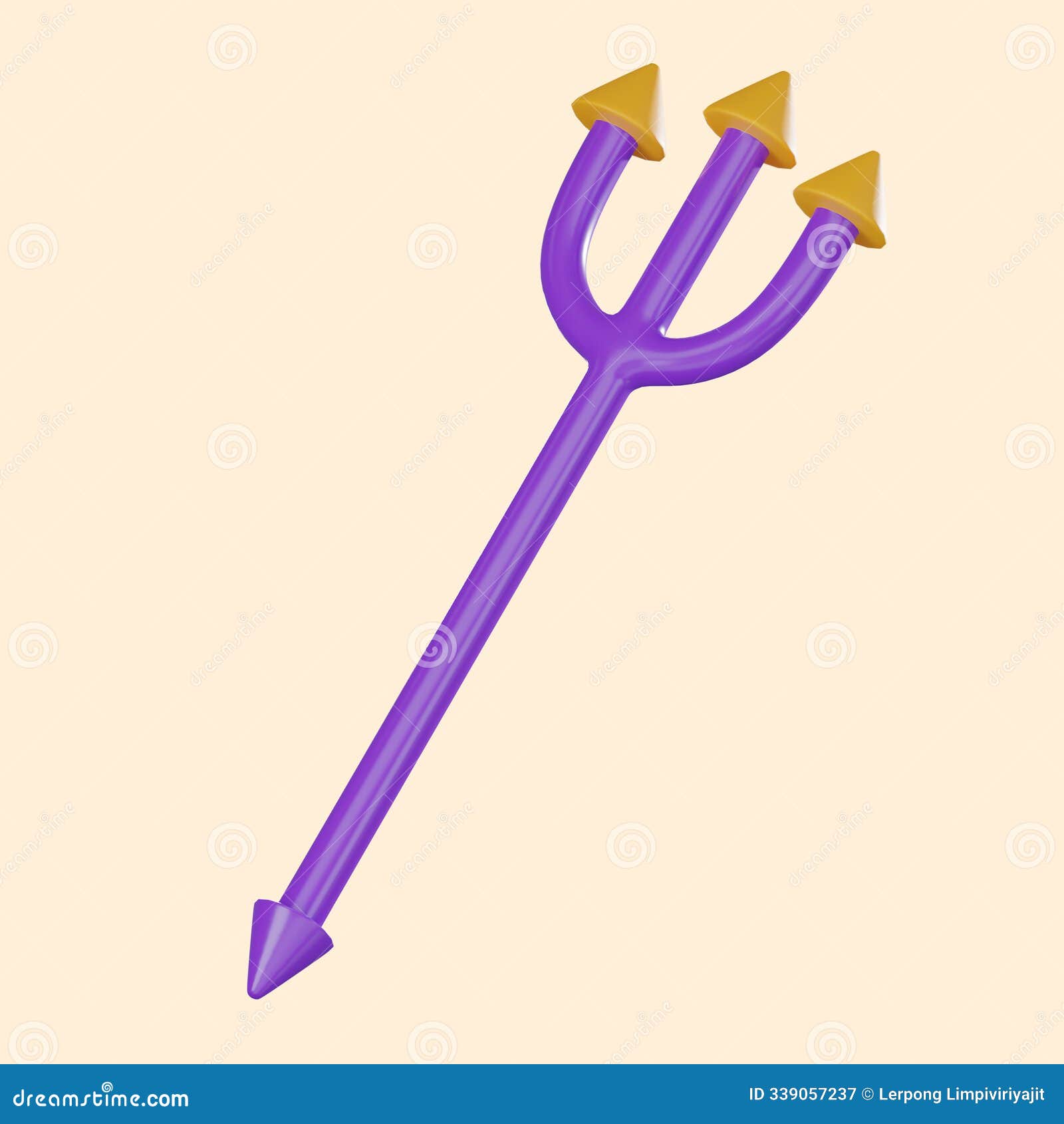 Devilâ€™s Trident 3D Illustration, Halloween Horror Weapon Icon Stock ...