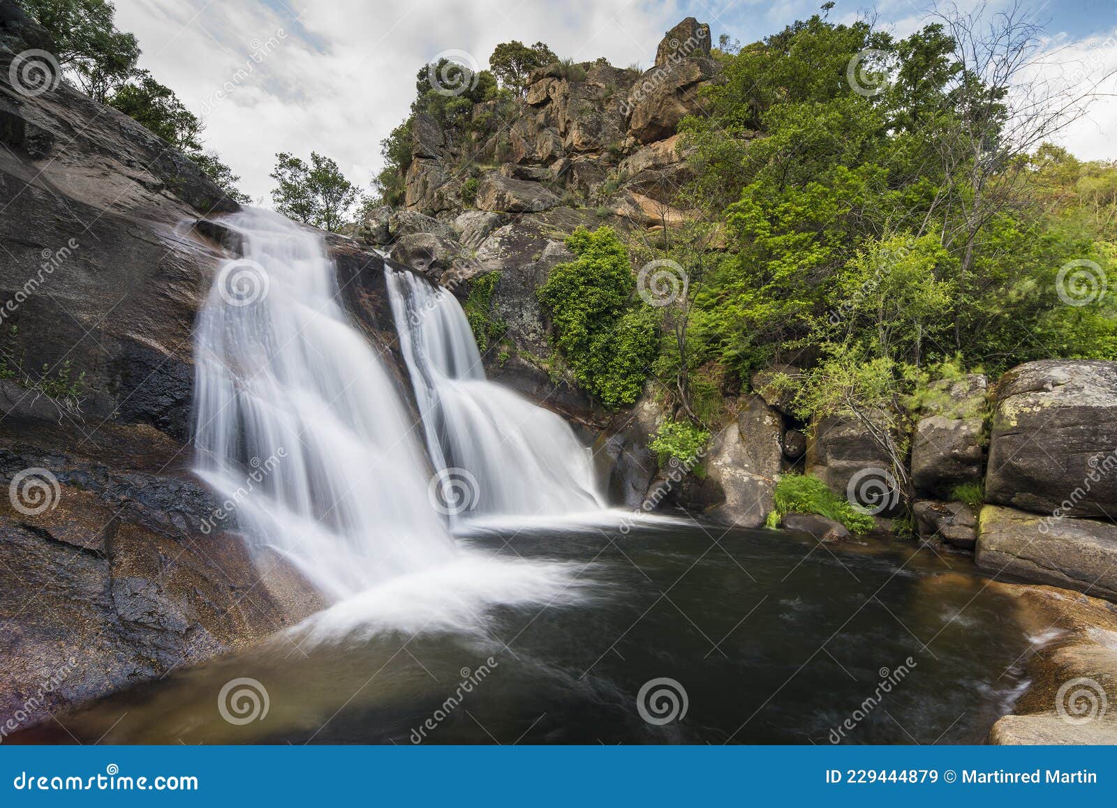Devil`s Waterfall of Villanueva De La Vera in Extremadura Stock Image ...