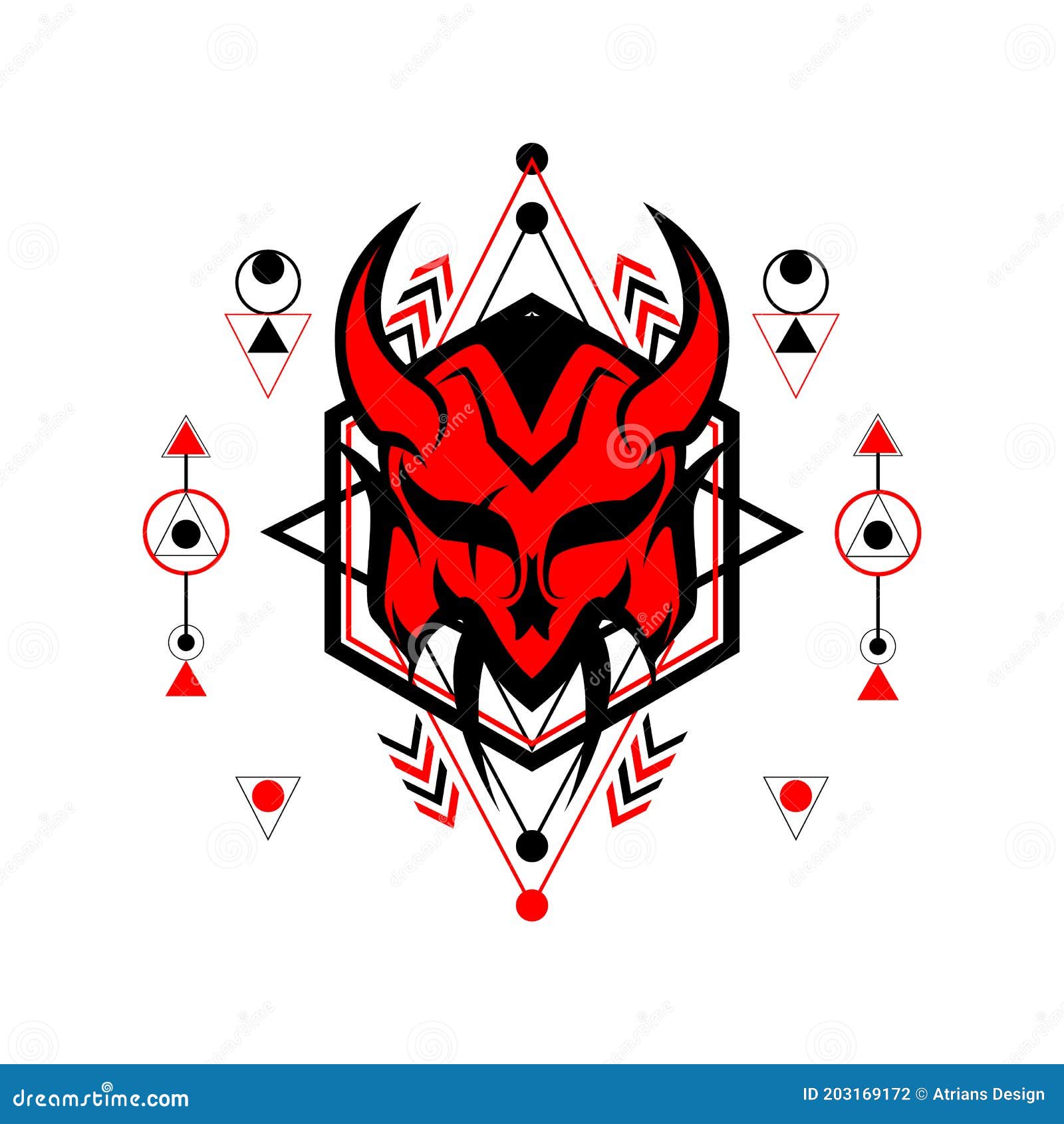 Devil Sacred Geometry in White Background, Can Use for Tattoo, Logo ...