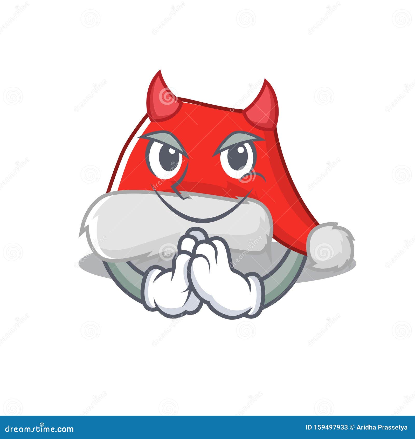 Devil Santa Hat Character Shaped in Cartoon Stock Vector - Illustration ...