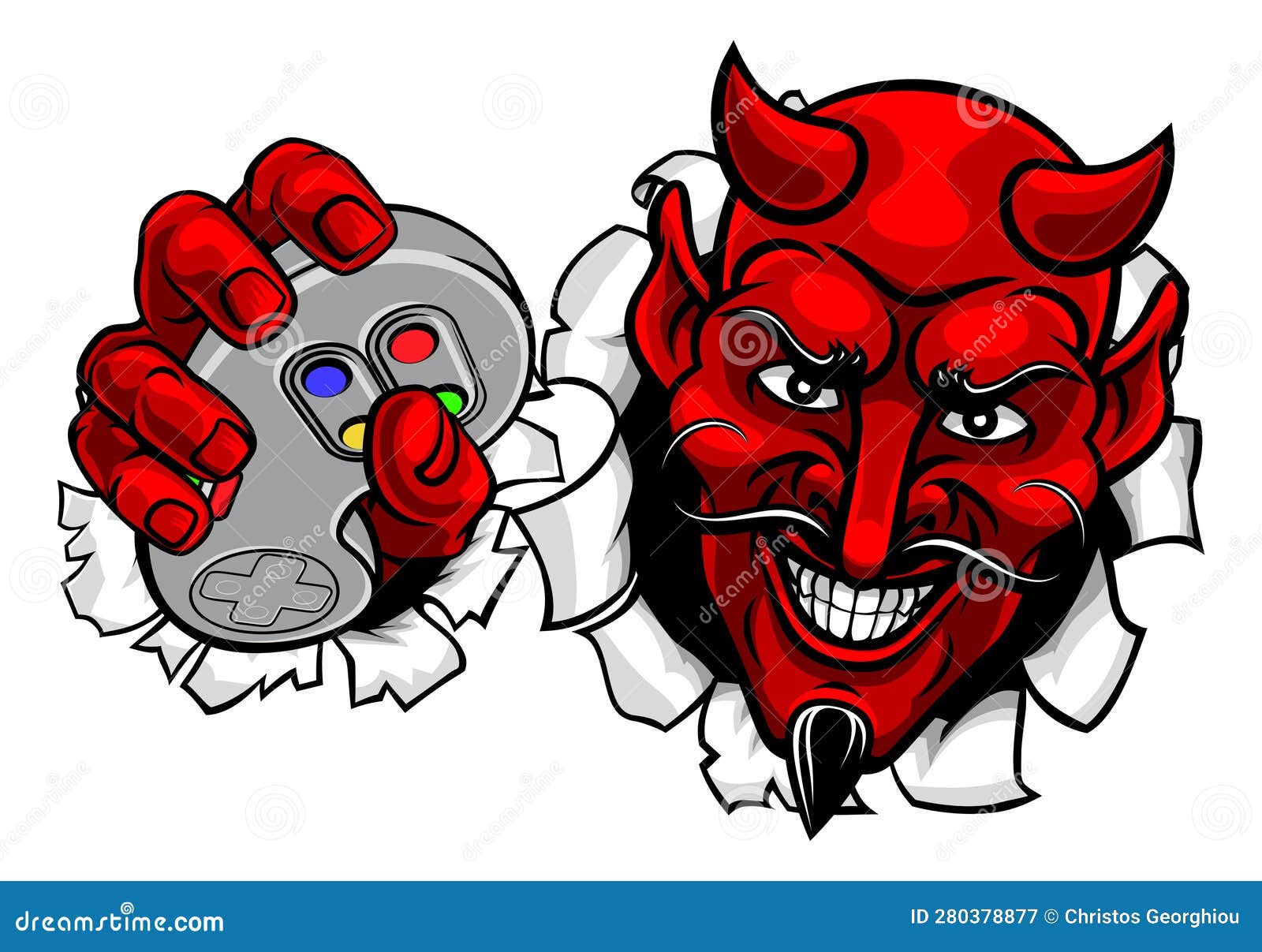 Devil Gamer Video Game Controller Mascot Cartoon Stock Vector ...