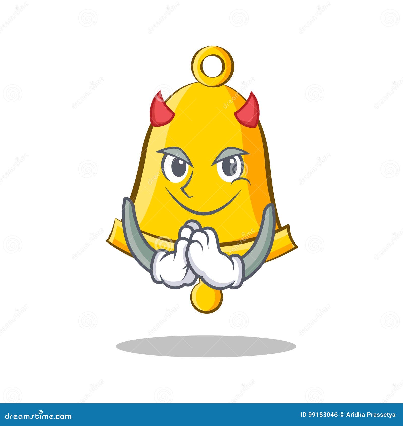 Devil School Bell Character Cartoon Stock Vector - Illustration of ...