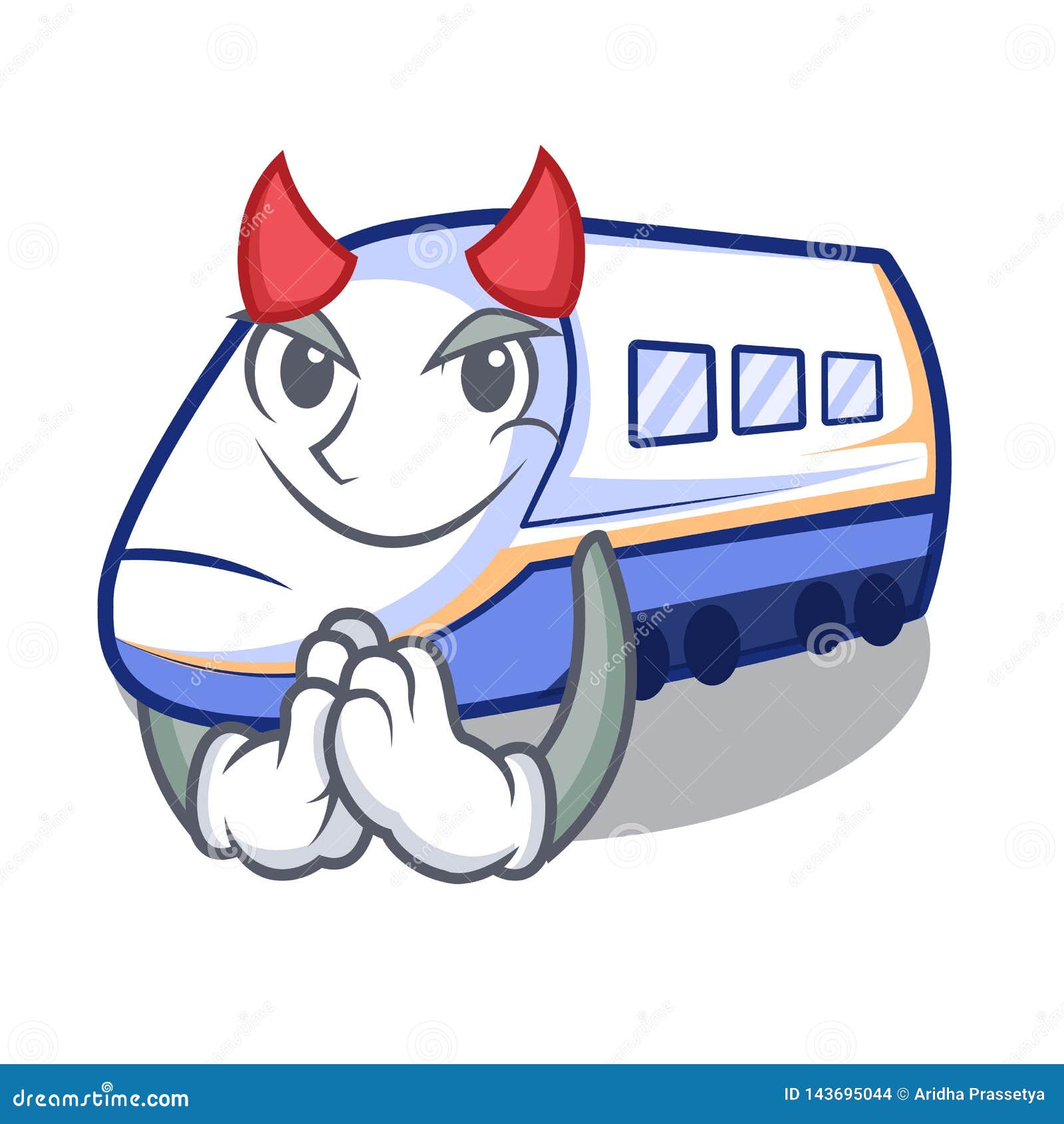 Devil Shinkansen Train Isolated in the Cartoon Stock Vector ...