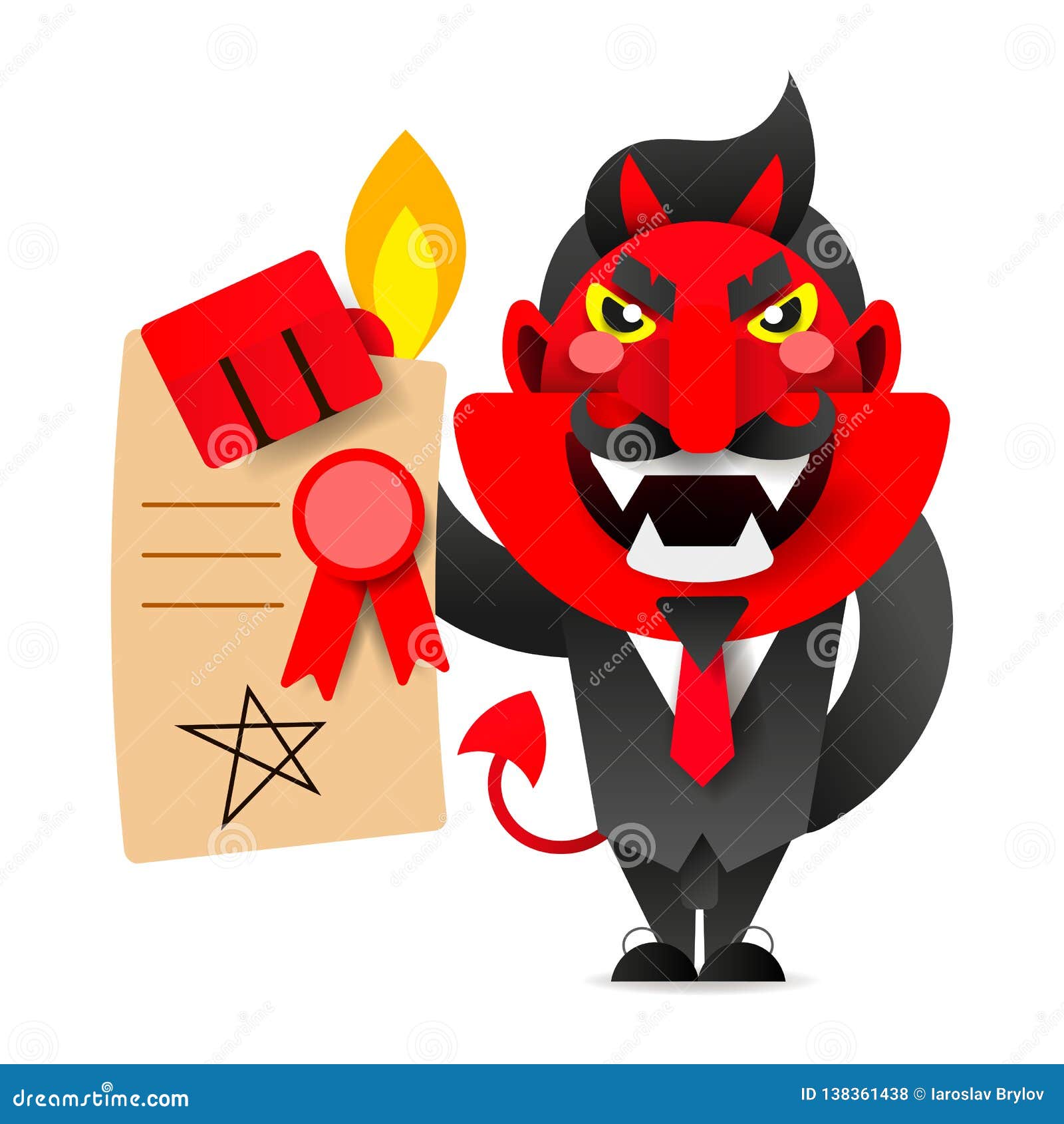 Devil Showing Middle Finger Flat Vector Illustration. Little Red Demon ...