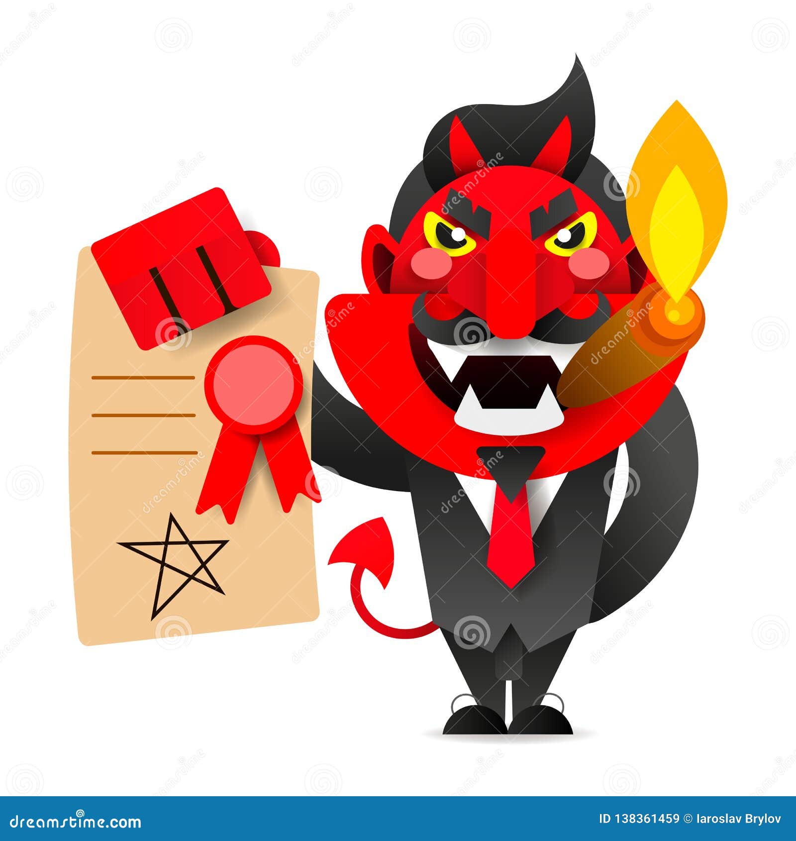 Devil Showing the Contract for Your Signature.Vector Stock Vector ...