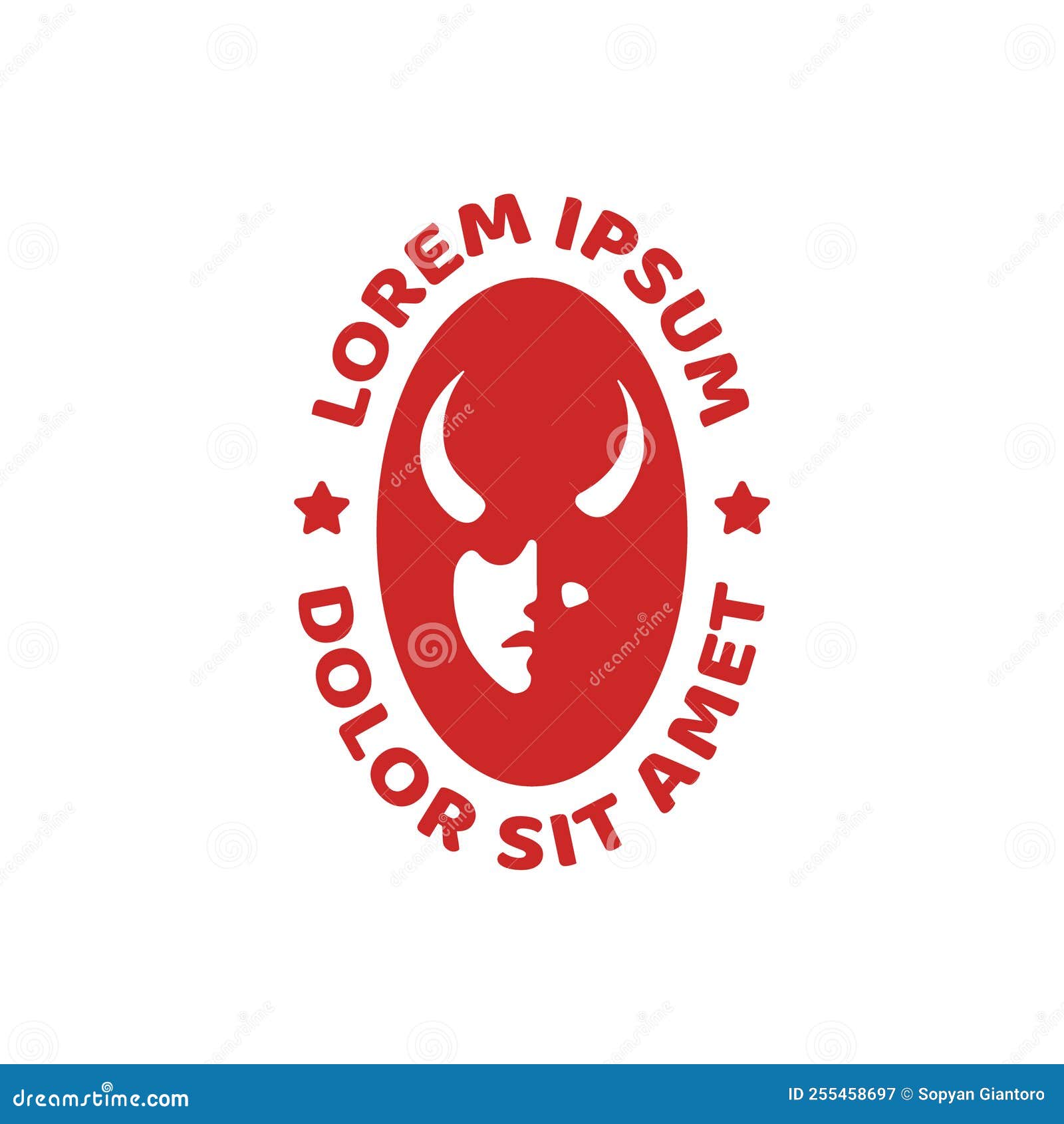 Devil Silhouette Emblem Logo Stock Vector - Illustration of evil ...