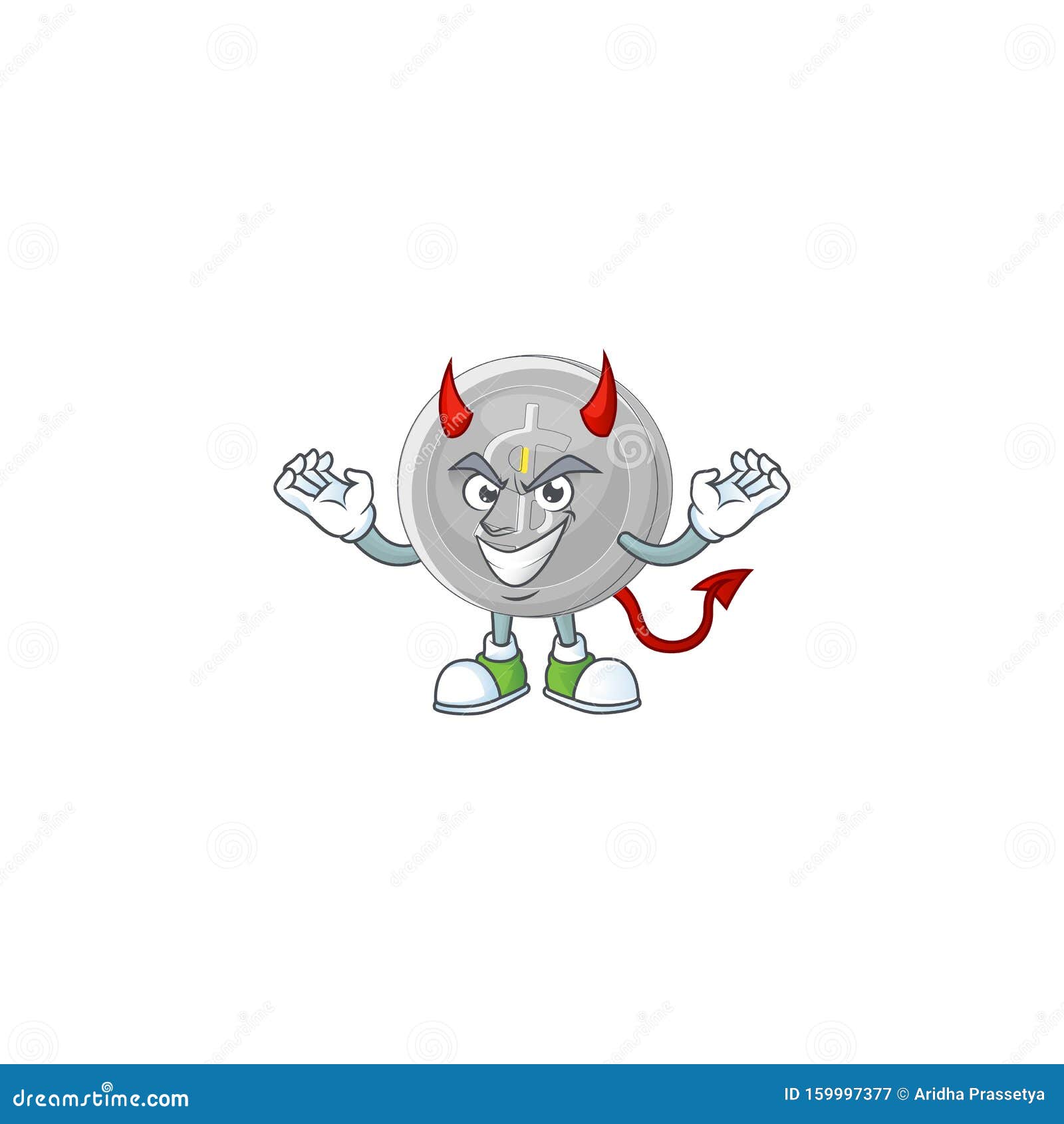 Devil Silver Coin Currency for Bill Payment Stock Vector - Illustration ...