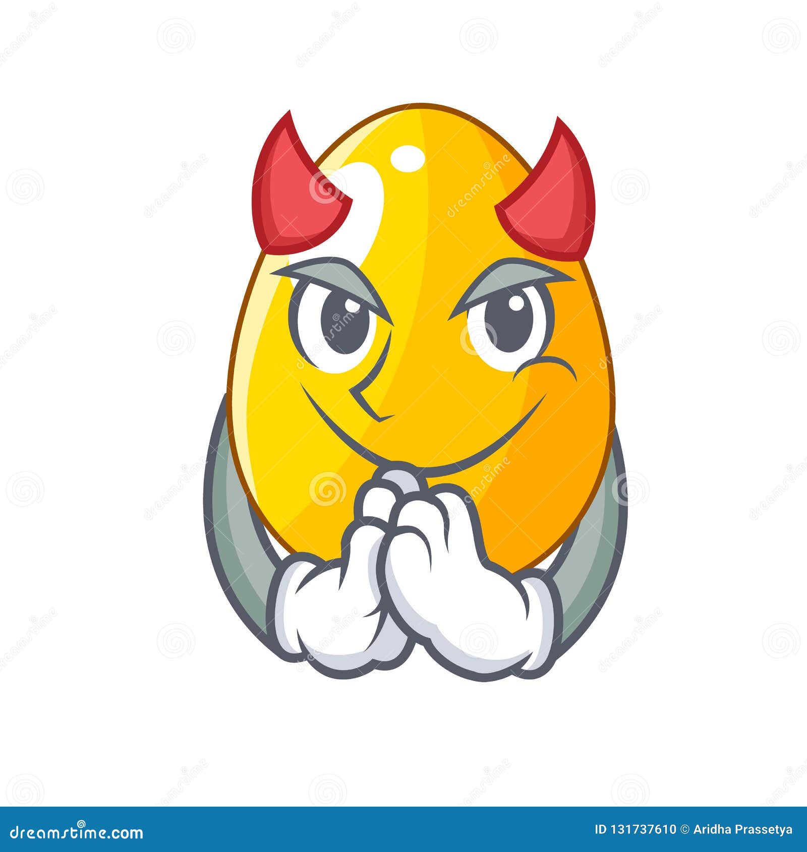 Devil Simple Gold Egg on Design Character Stock Vector - Illustration ...