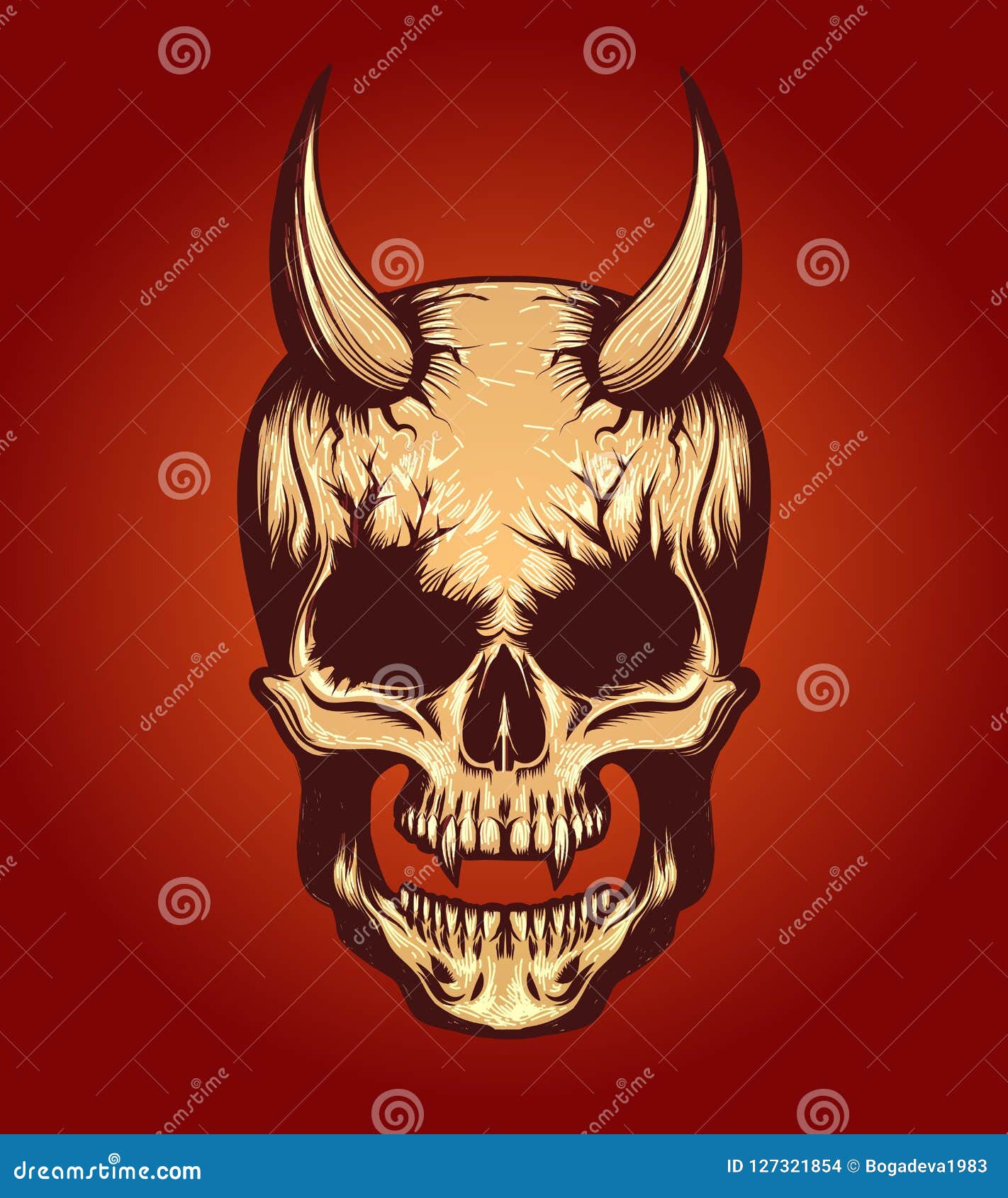 Art Devil Skull. Stock Photography | CartoonDealer.com #96856376