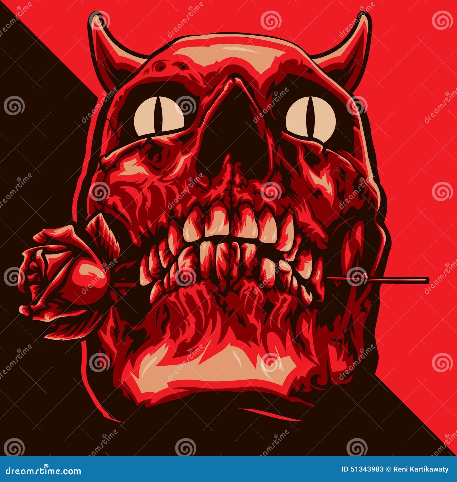 Devil skull romance stock illustration. Illustration of people - 51343983