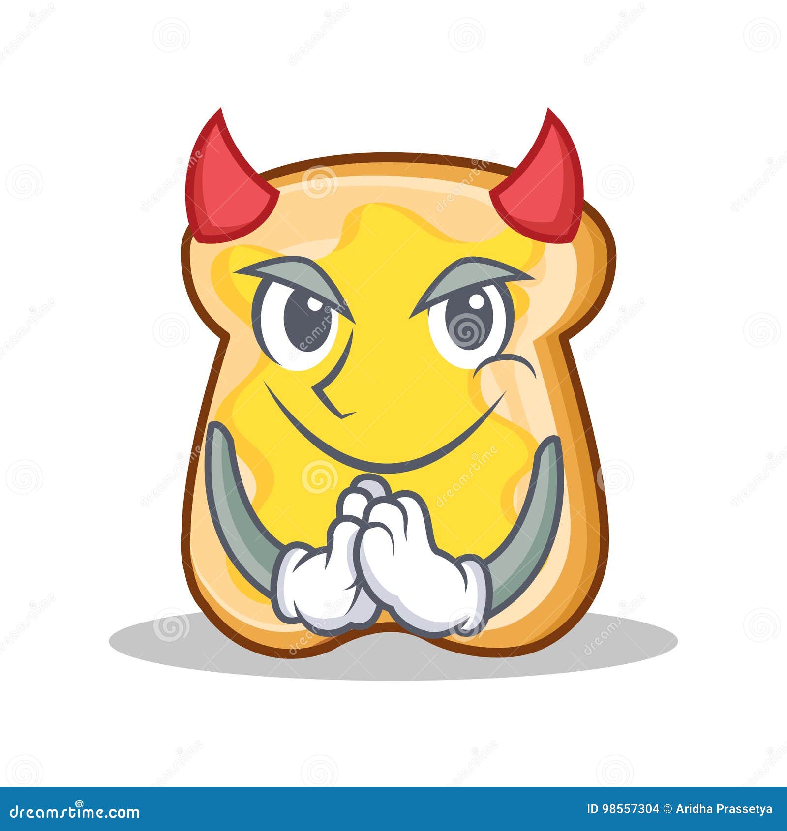 Devil Slice Bread Cartoon Character Stock Vector - Illustration of ...