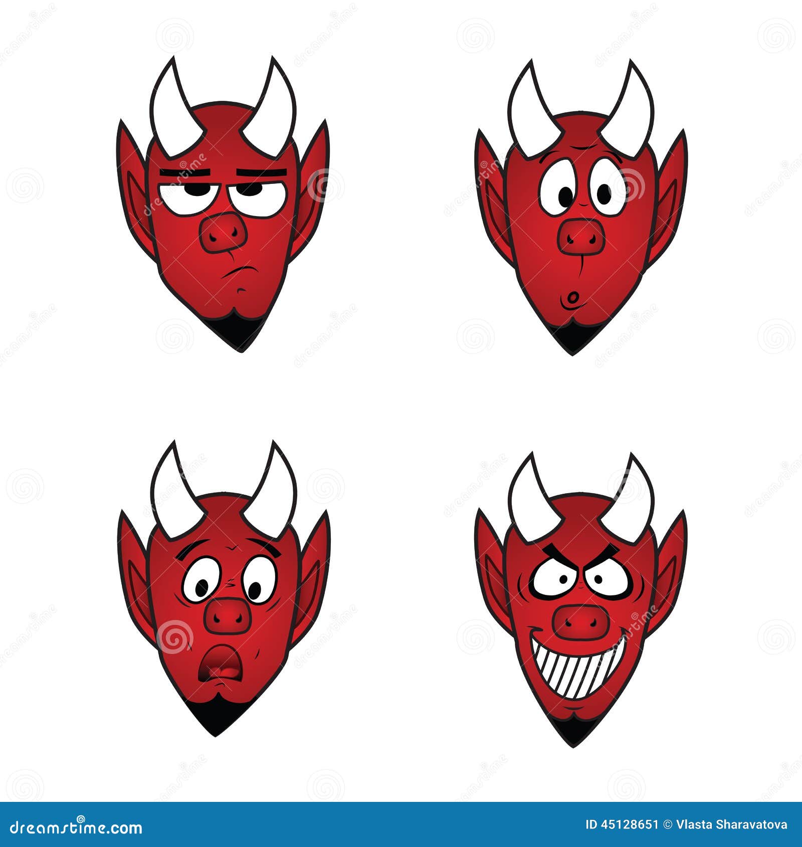 Devil Smiles Icon Set, Vector Design Elements 1 Stock Vector ...