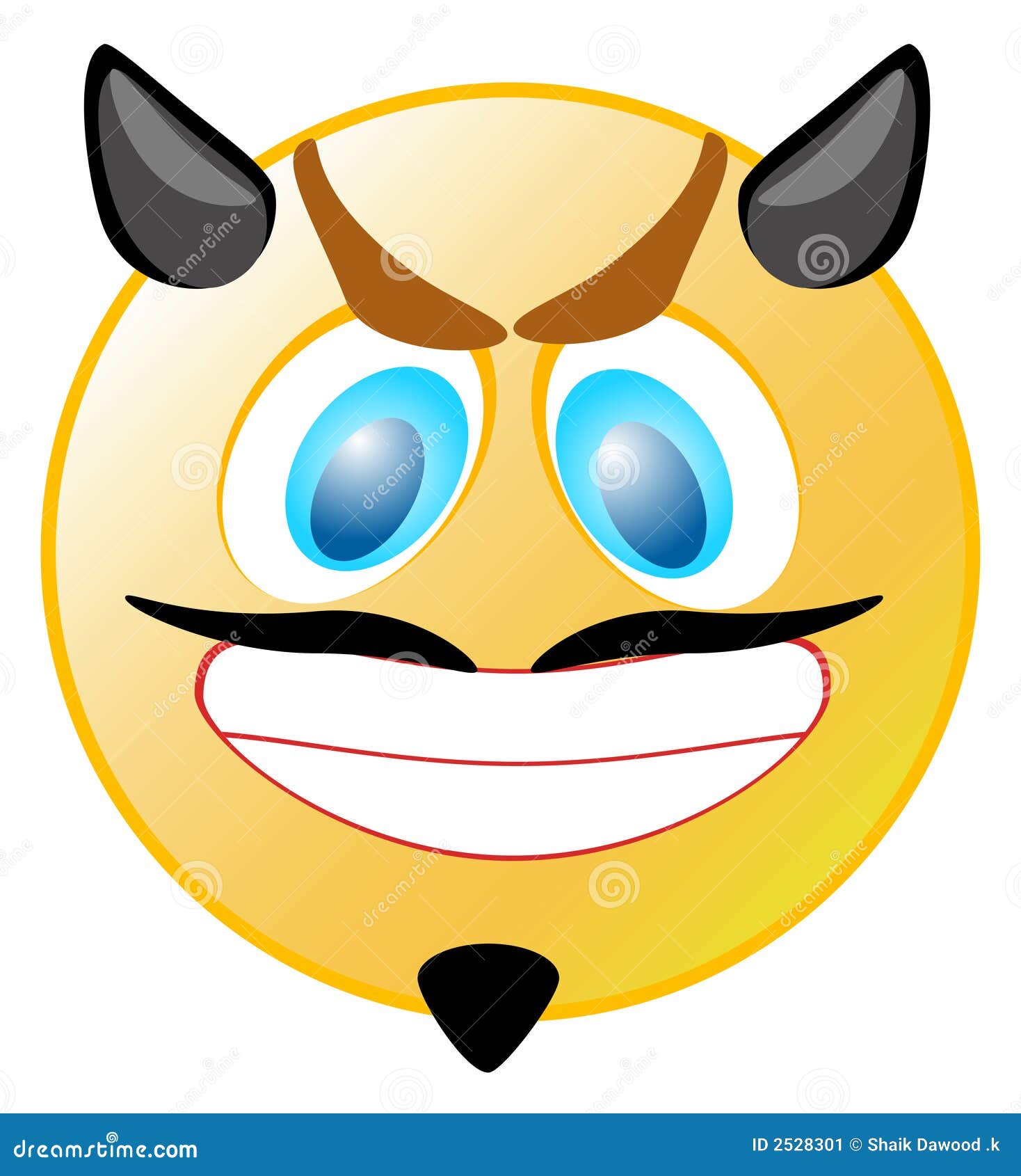 Devil smiley stock vector. Illustration of adorable, face - 2528301