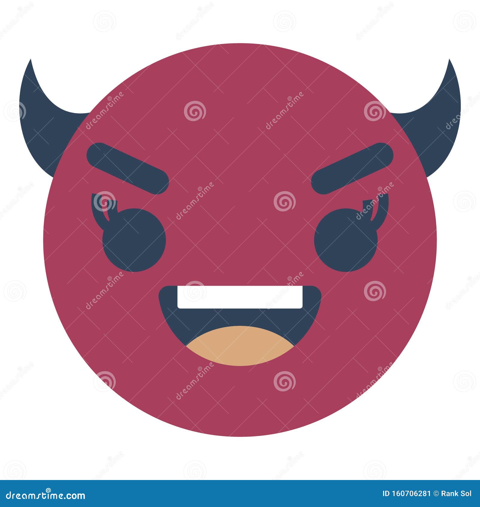 Devil Smiley Vector Icon Fully Editable Stock Vector - Illustration of ...