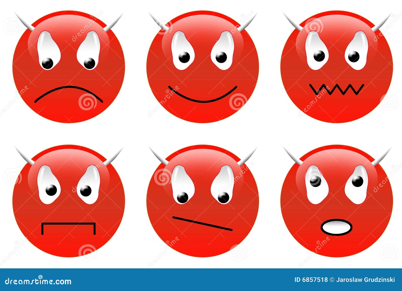 Devil smileys set stock illustration. Illustration of smiling - 6857518