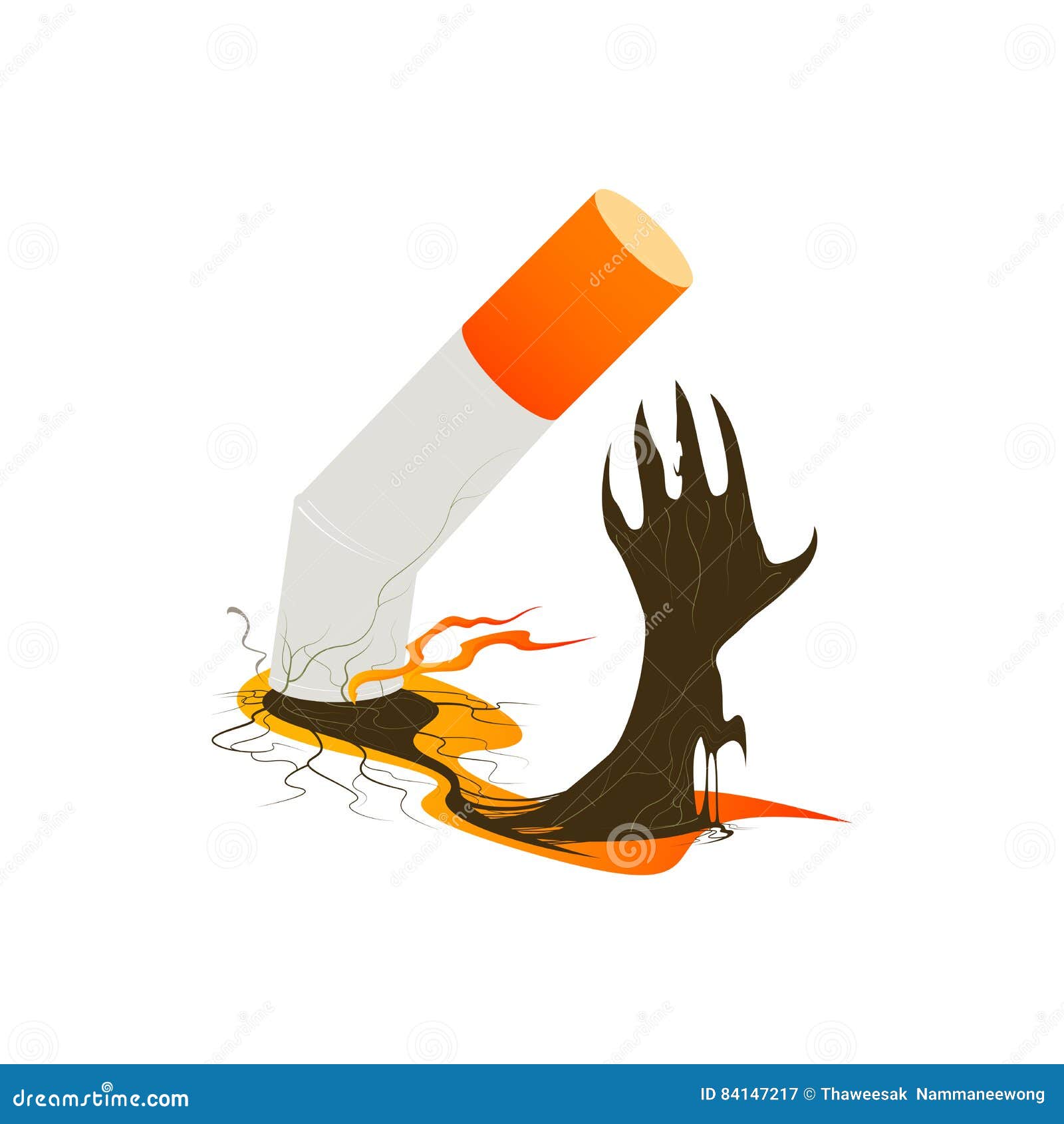 Devil Smoking Warning Sign and Symbol Stock Vector - Illustration of ...