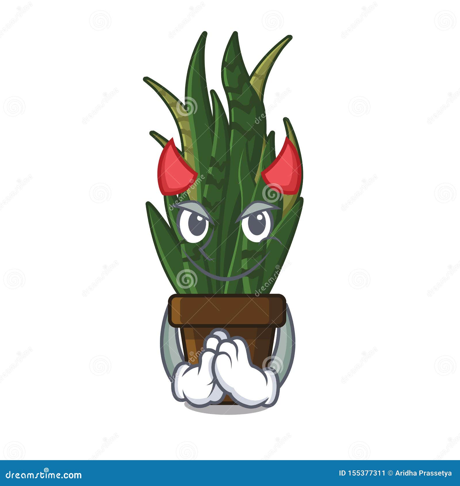 Devil Snake Plant with the Character Shape Stock Vector - Illustration ...
