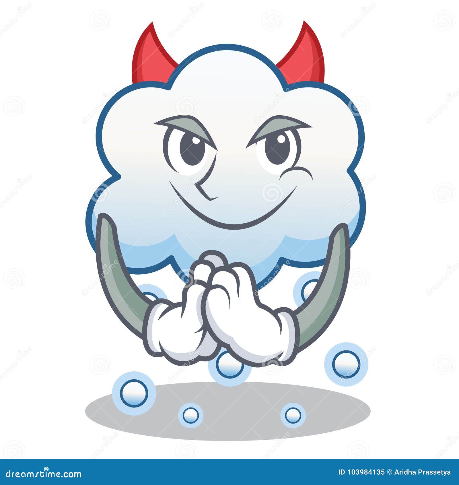 Devil Snow Cloud Character Cartoon Stock Vector - Illustration of ...