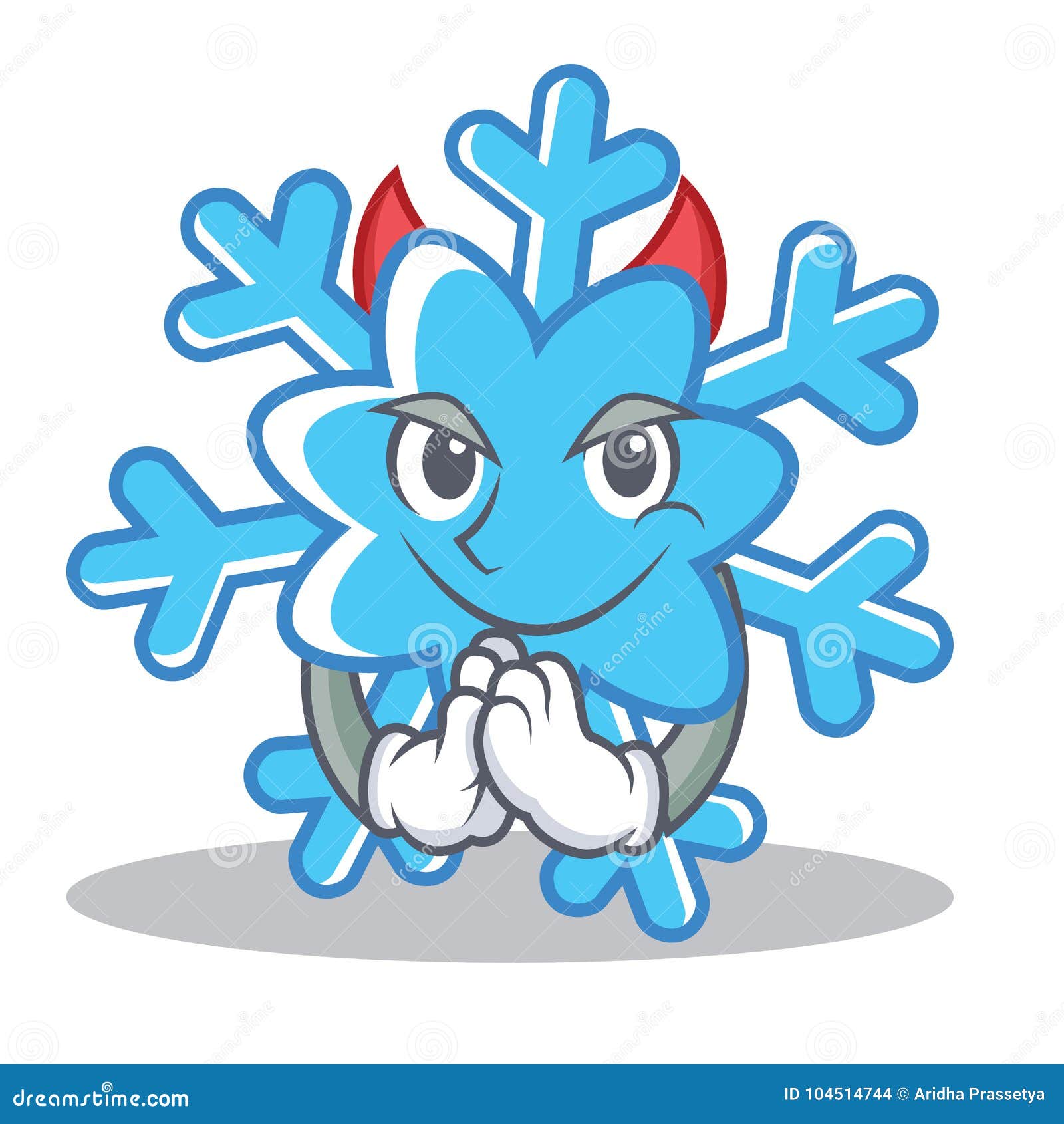 Devil Snowflake Character Cartoon Style Stock Vector - Illustration of ...