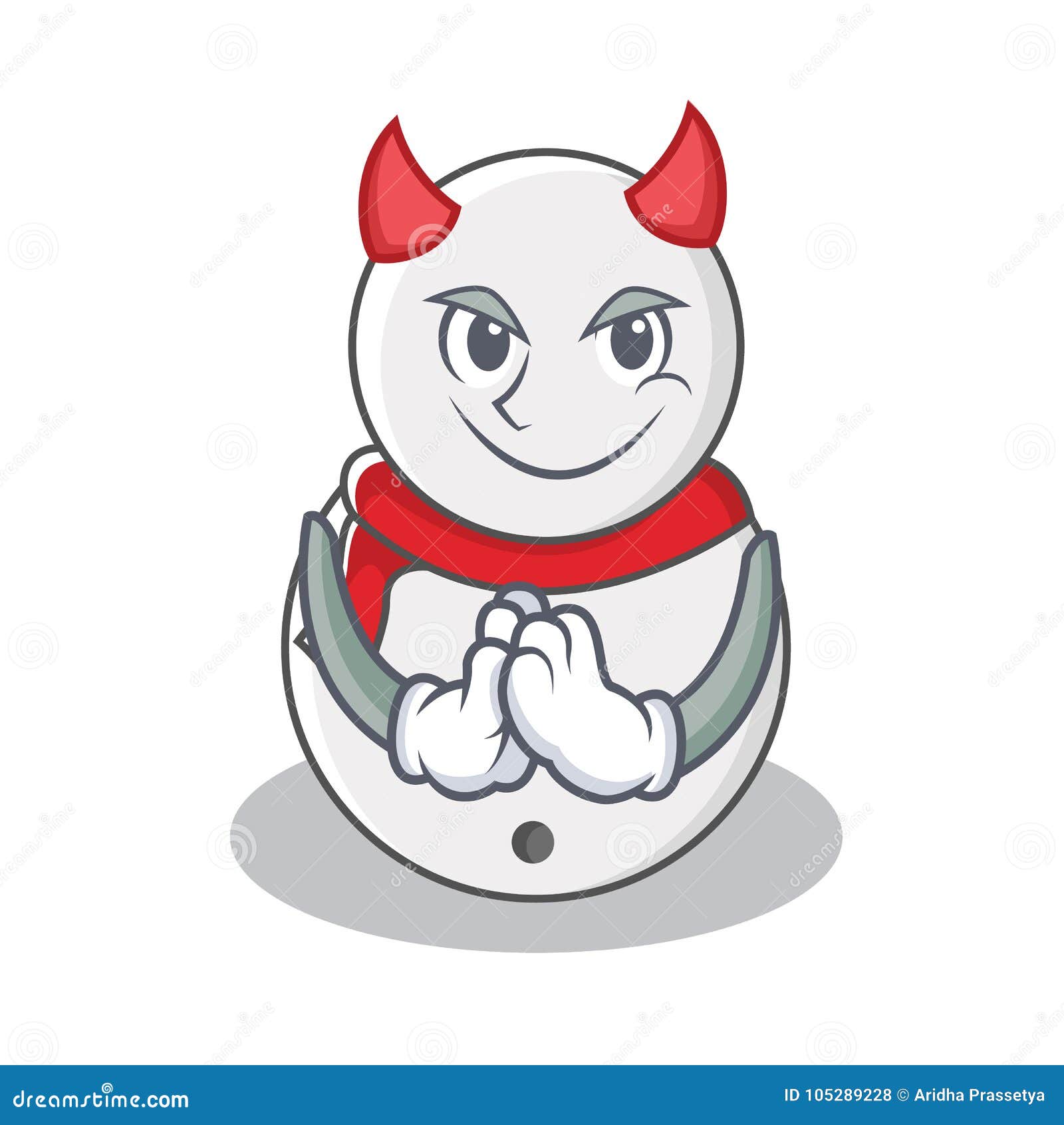 Devil Snowman Character Cartoon Style Stock Vector - Illustration of ...