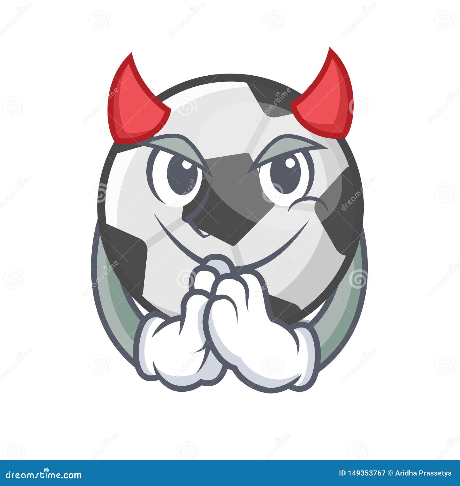 Devil Soccer Ball in a Cartoon Basket Stock Vector - Illustration of ...
