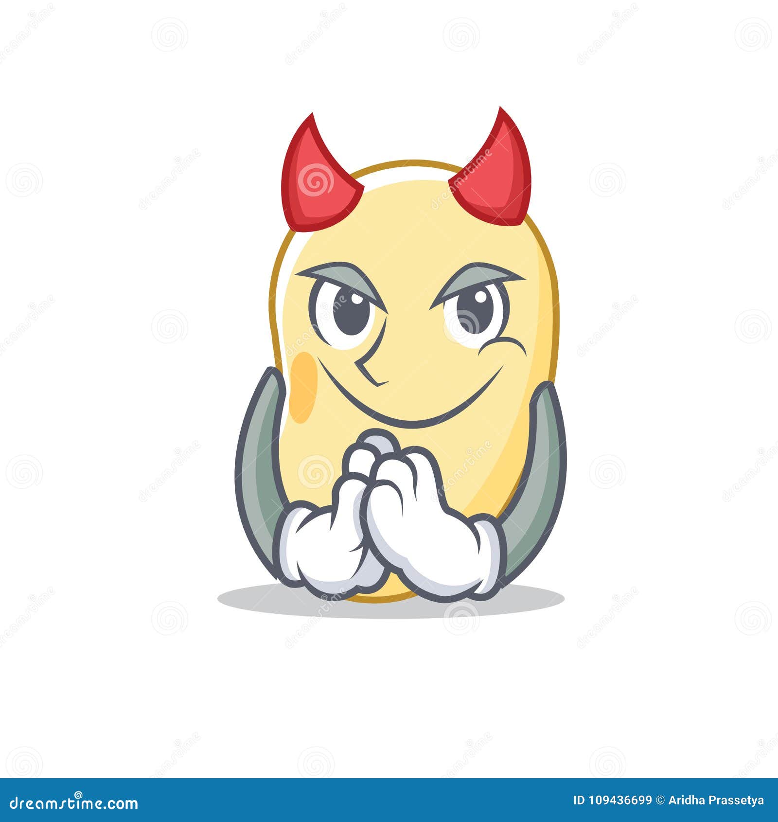 Devil Soy Bean Mascot Cartoon Stock Vector - Illustration of farm, face ...