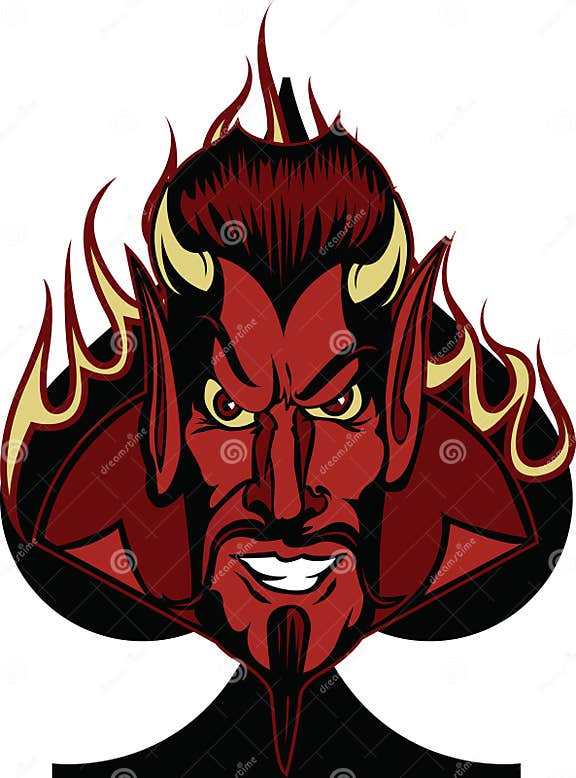 Devil_Spade stock vector. Illustration of demon, flammable - 14649989