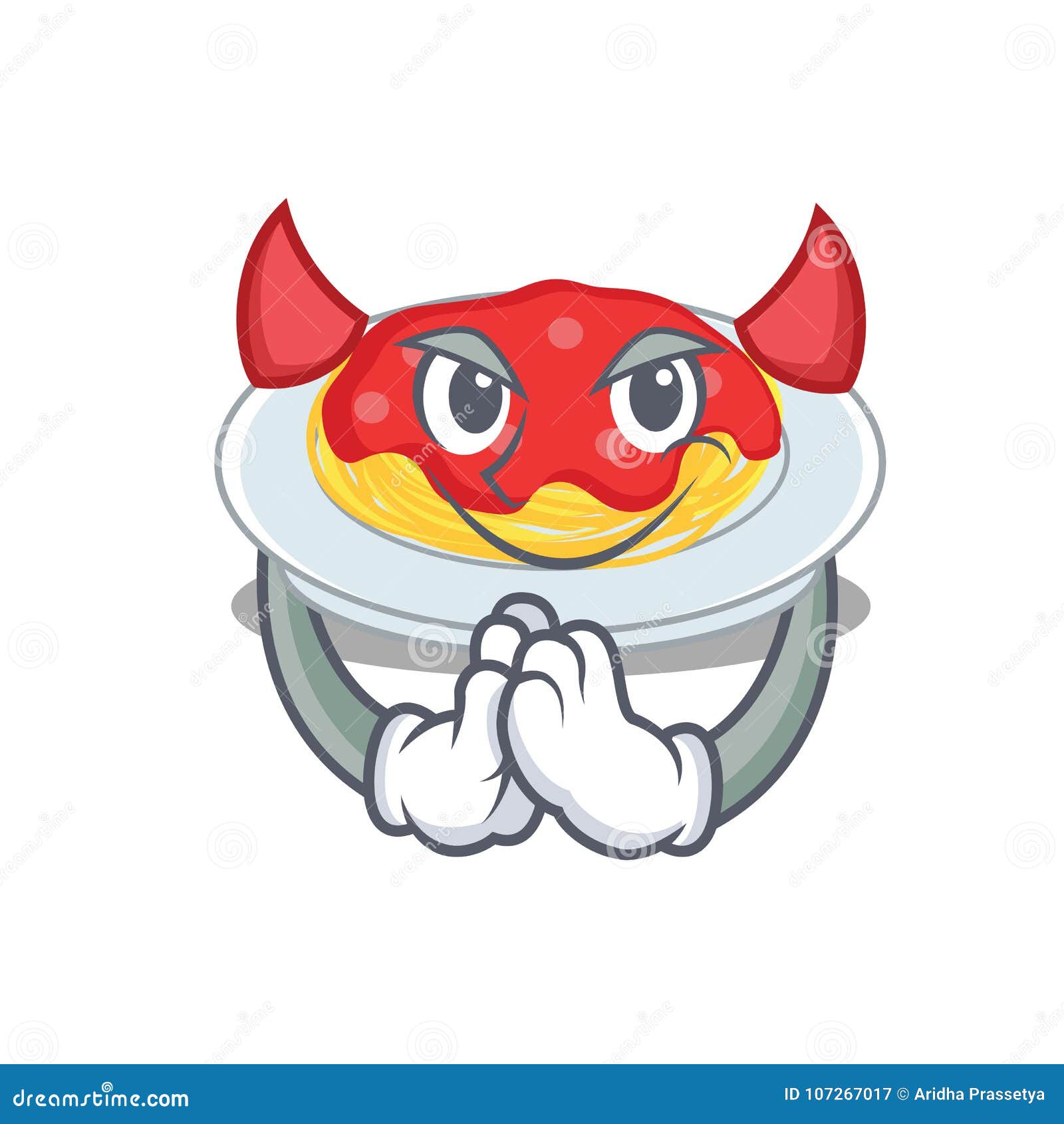 Devil Spaghetti Character Cartoon Style Stock Vector - Illustration of ...