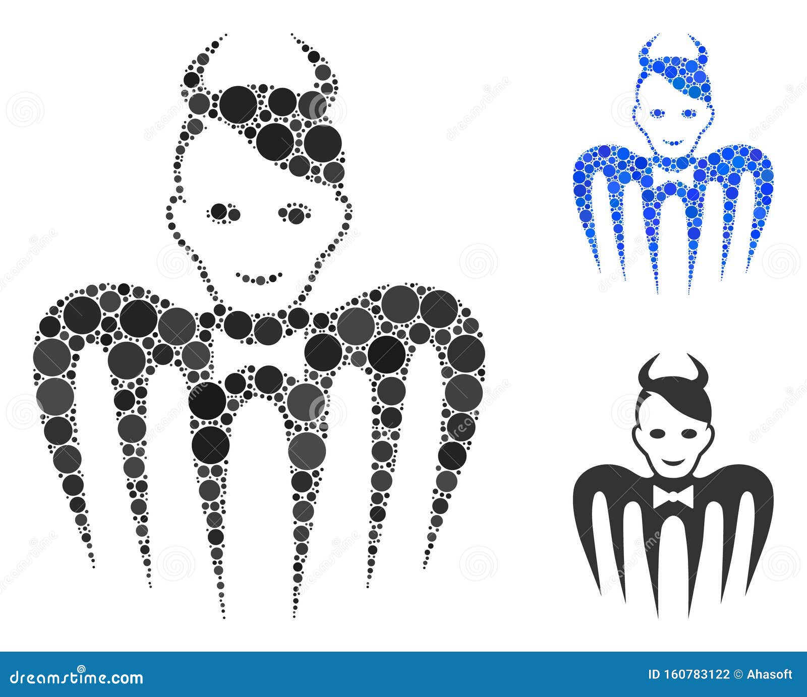 Devil Spectre Composition Icon of Circle Dots Stock Vector ...