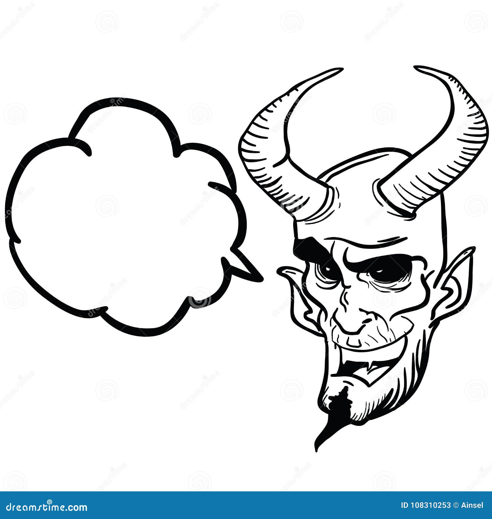 Devil1 bubble black stock illustration. Illustration of white - 108310253