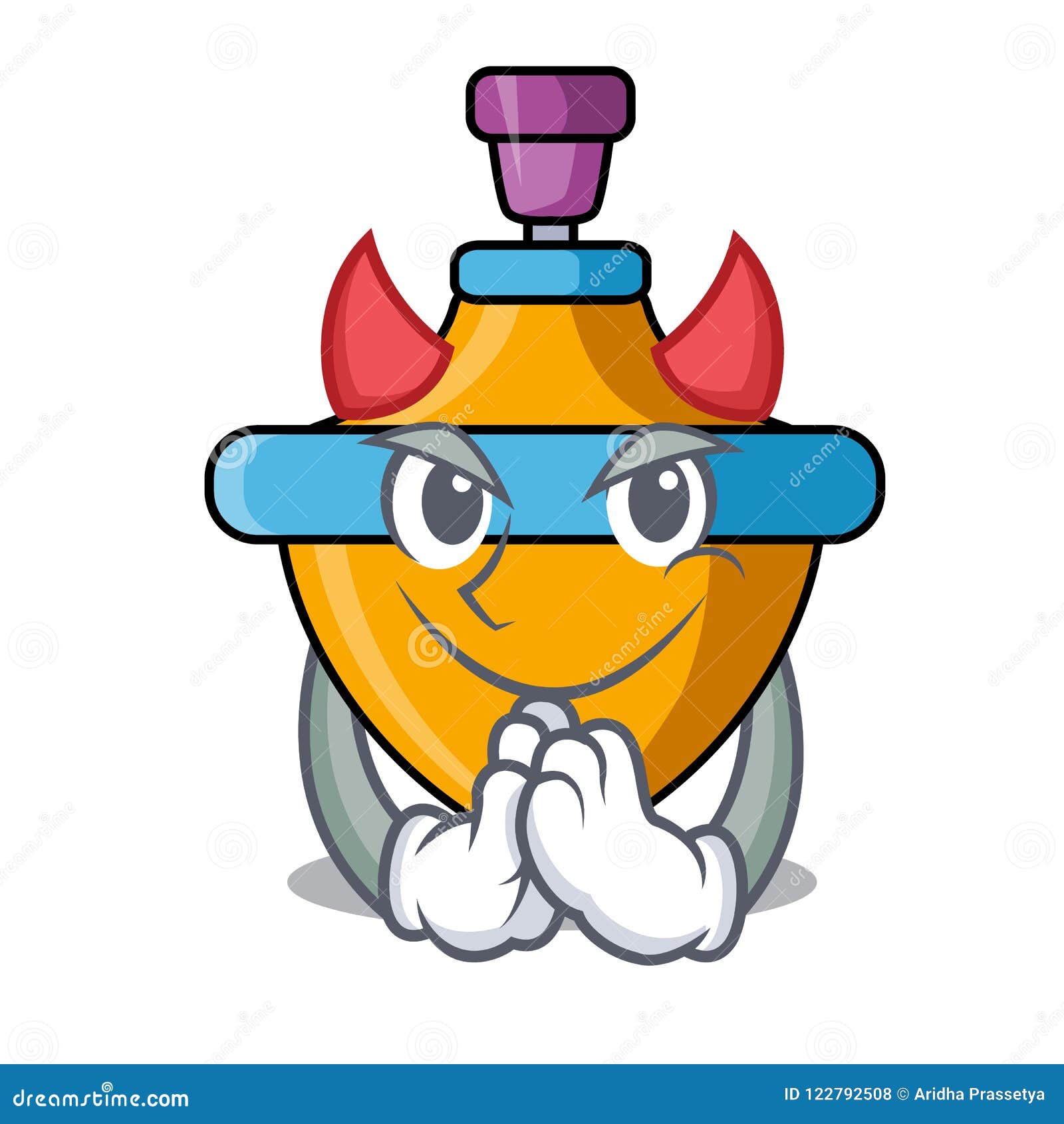 Devil Spinning Top Mascot Cartoon Stock Vector - Illustration of ...