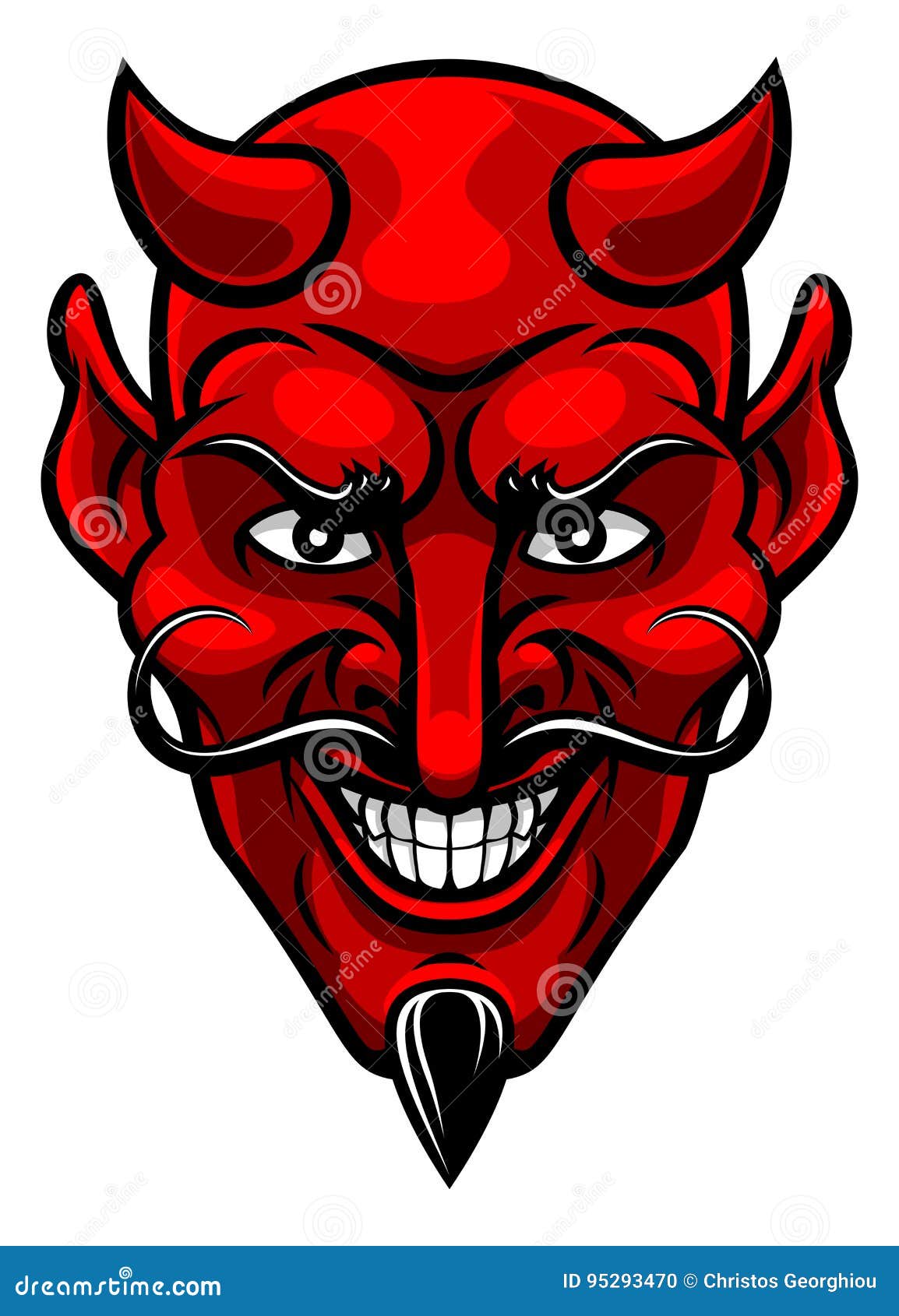 Red Devil Mascot Logo Design Vector Illustration | CartoonDealer.com ...