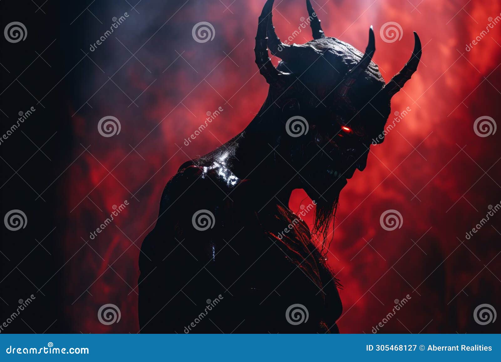 The Devil is Standing in Front of a Red and Black Background Stock ...