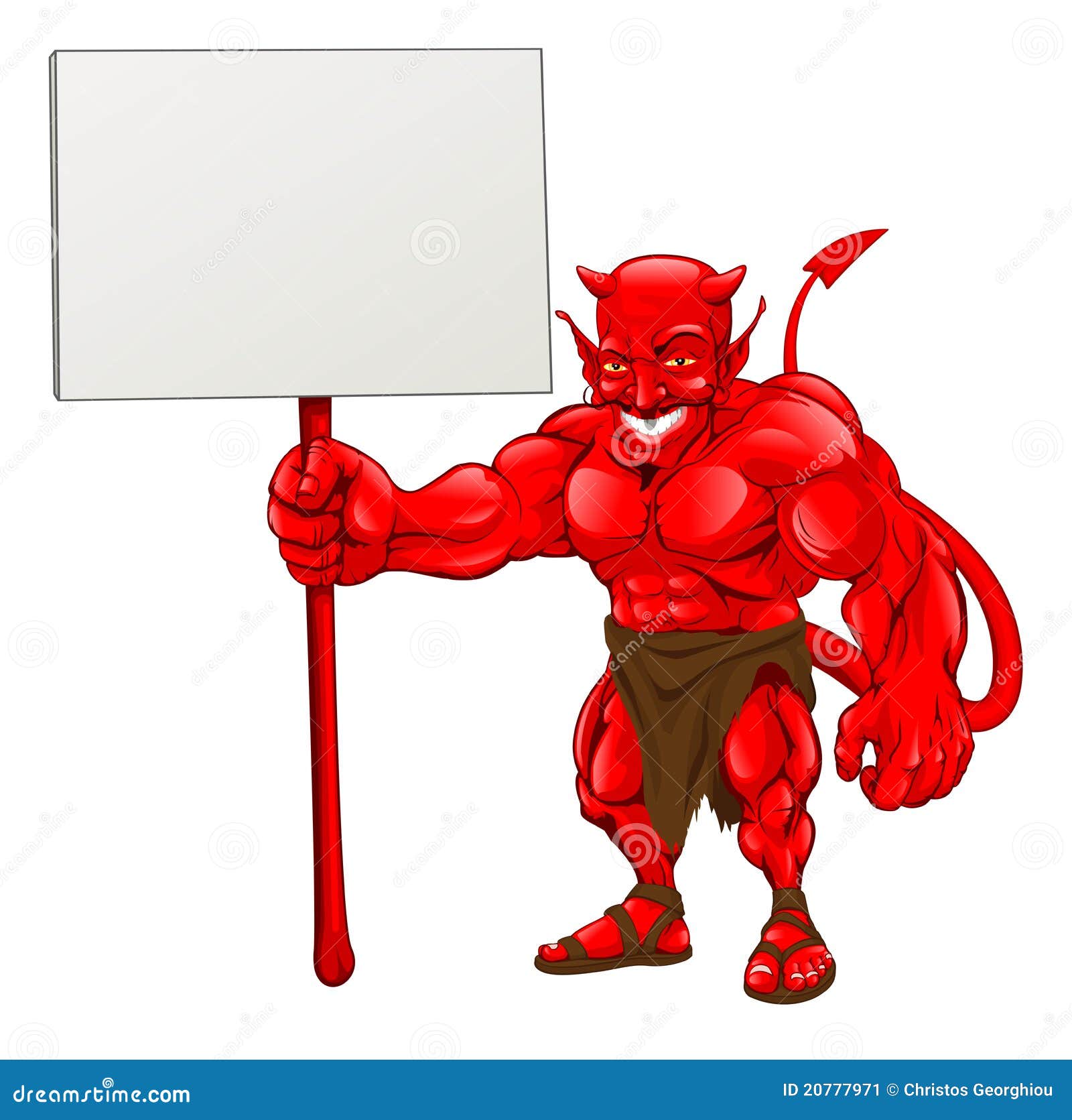Devil Standing Holding Sign Stock Vector - Illustration of horror ...