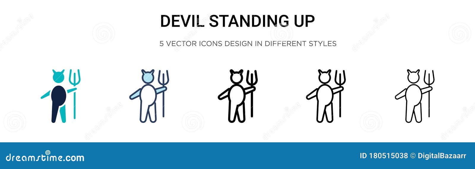 Devil Standing Up Icon in Filled, Thin Line, Outline and Stroke Style ...
