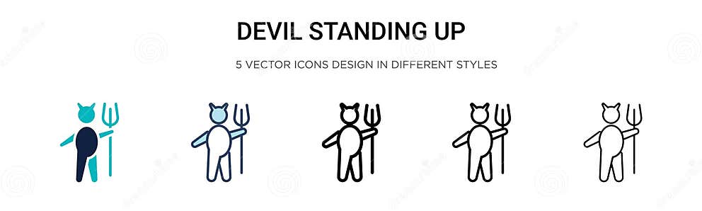 Devil Standing Up Icon in Filled, Thin Line, Outline and Stroke Style ...