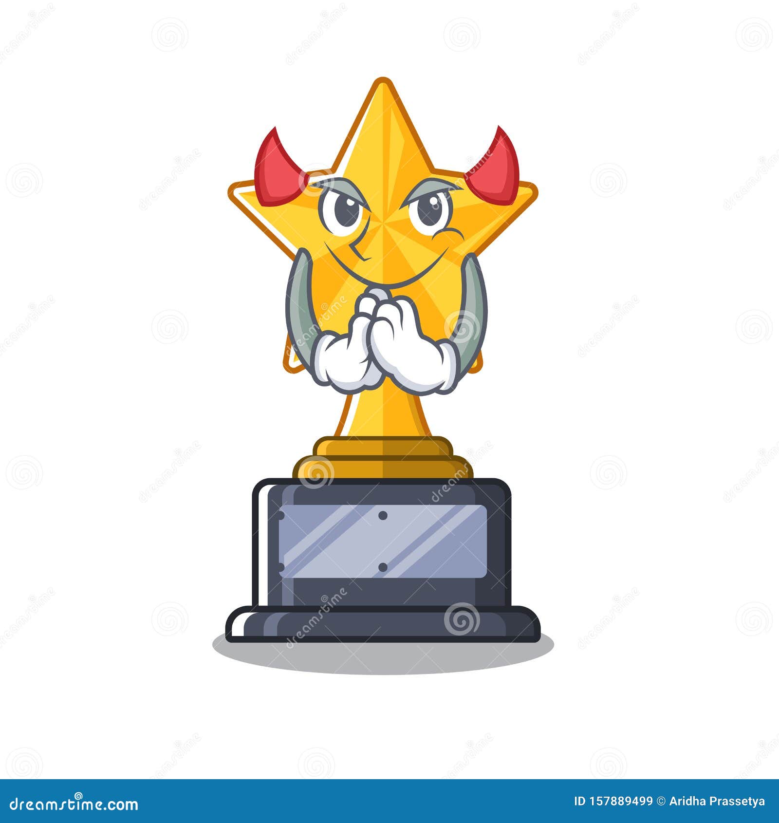 Devil Star Trophy Isolated in the Cartoon Stock Vector - Illustration ...