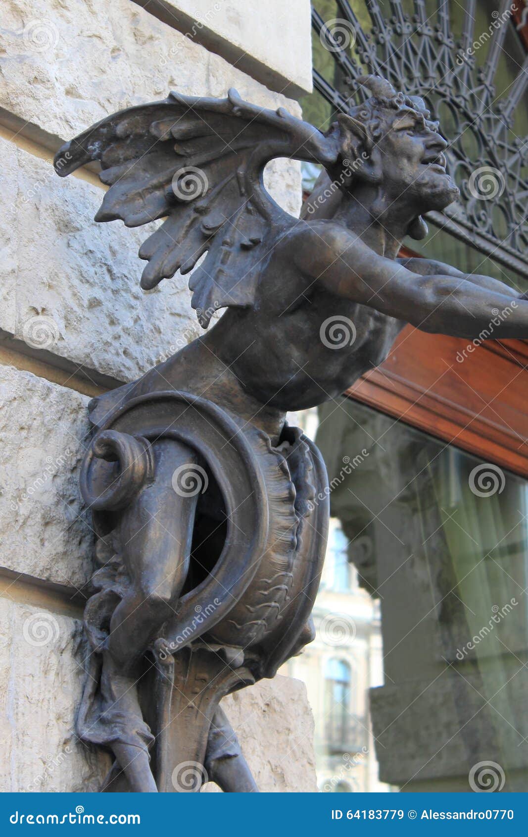 Devil statue stock image. Image of bronze, european, horror - 64183779