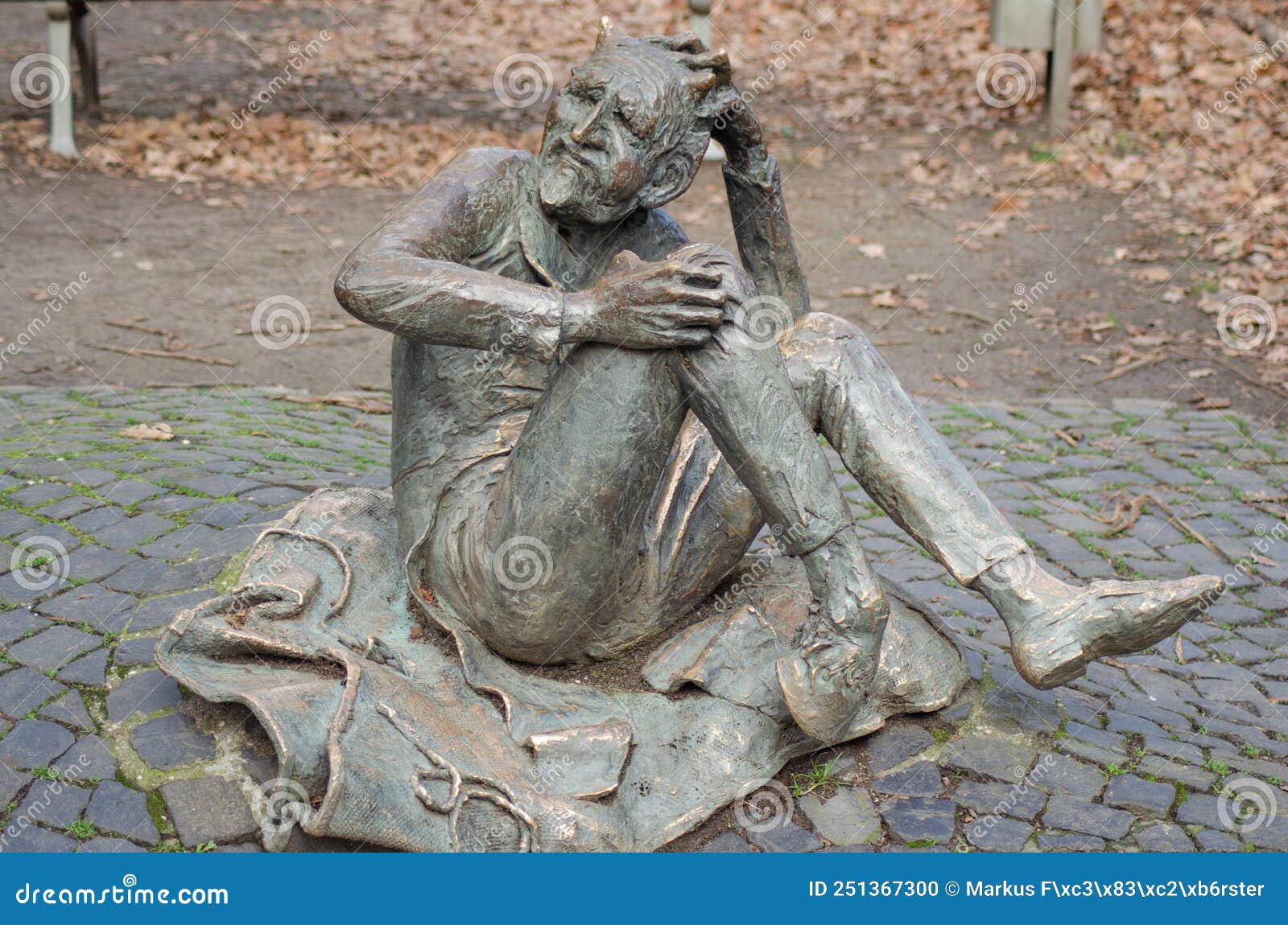 Devil Statue Next To Castle Trosky On Sunny Day, Devil With Trident On ...