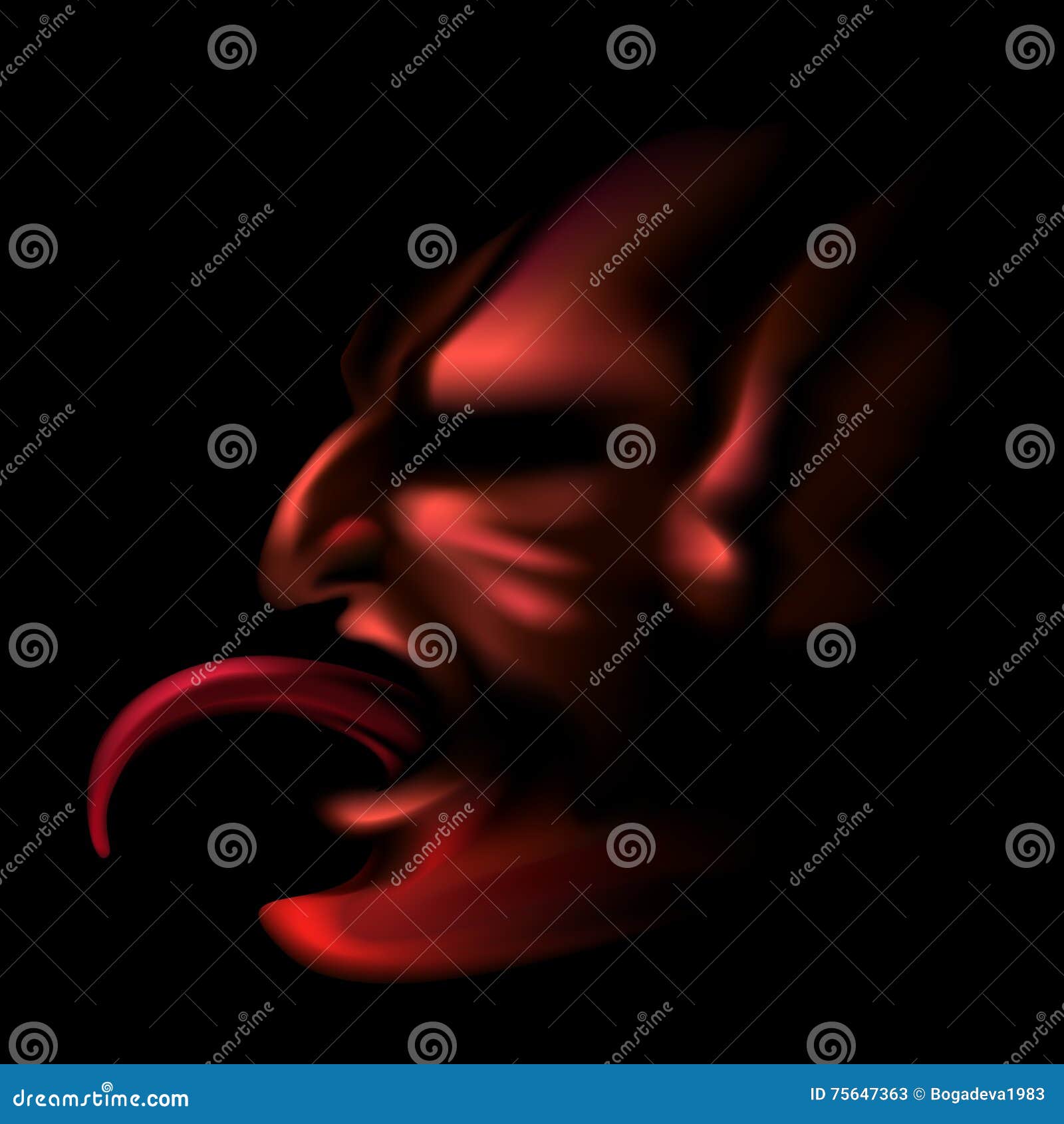 Devil with Stick Out Tongue Stock Vector - Illustration of black, stud ...